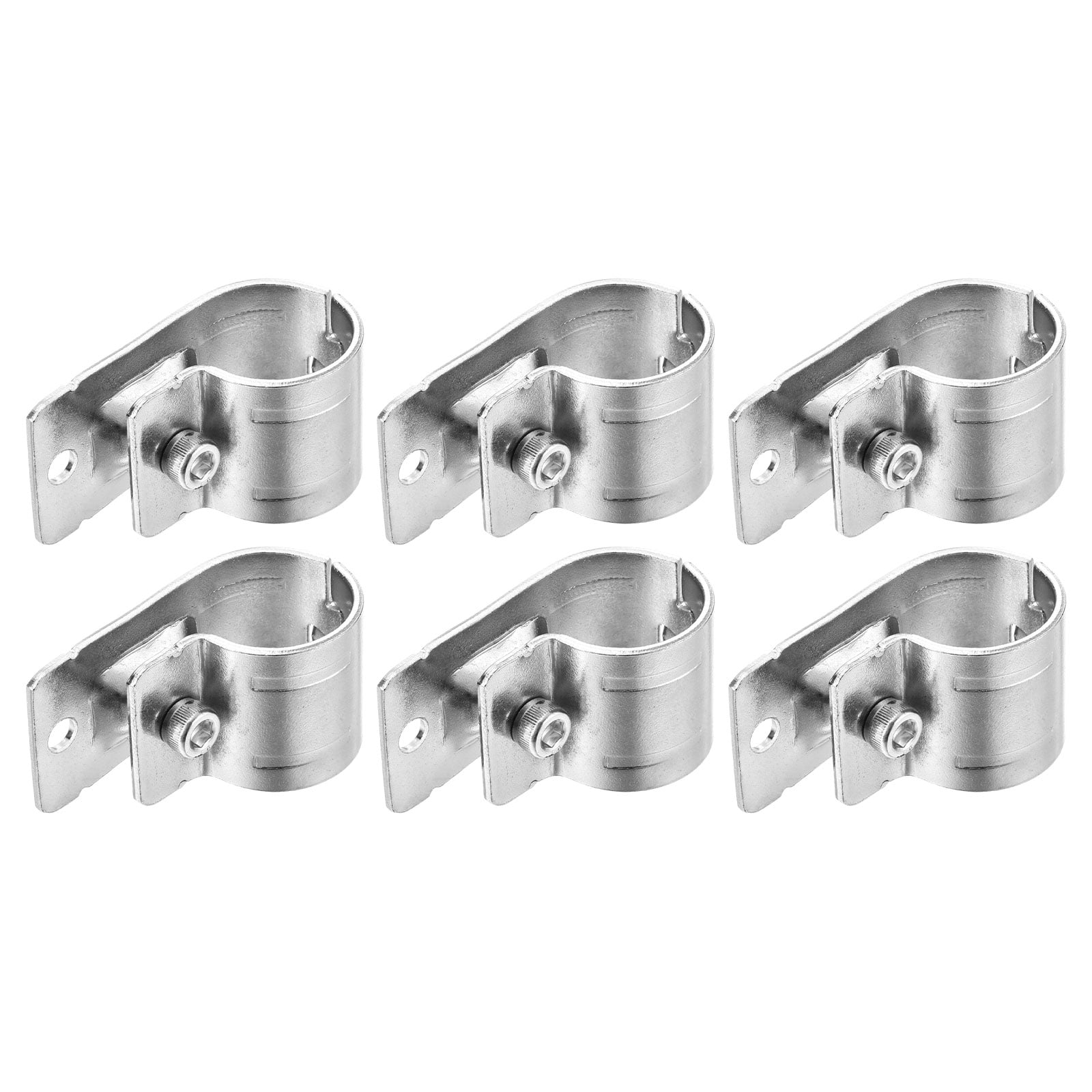 Uxcell 6 Sets Pipe Clamp Connector, 62 x 31mm End Rail Clamps Fit 1-1/8 ...