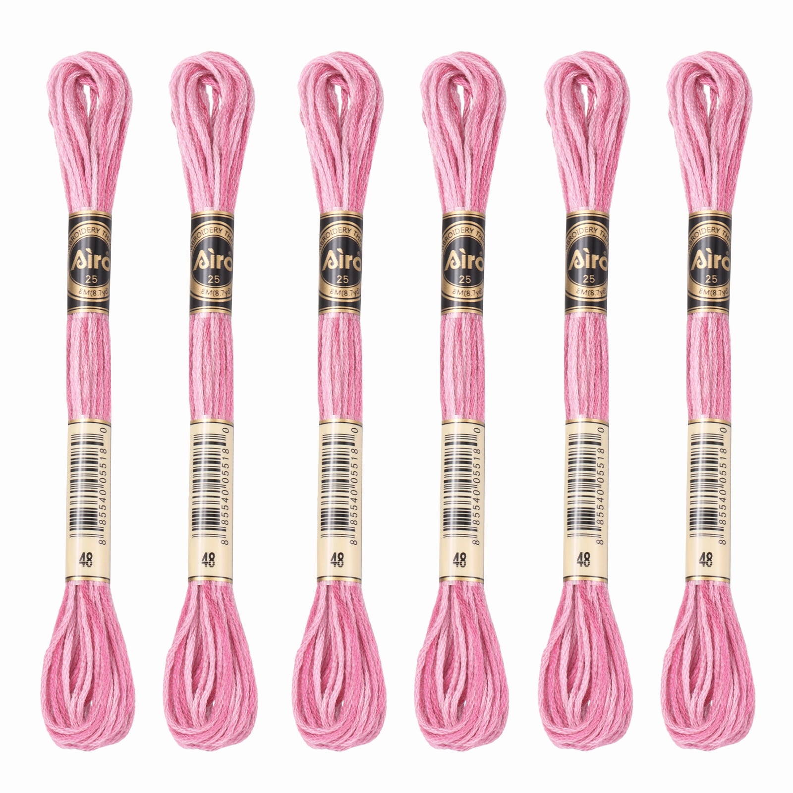 Uxcell 6 Skeins Embroidery Floss, Polyester Embroidery Threads Pink ...