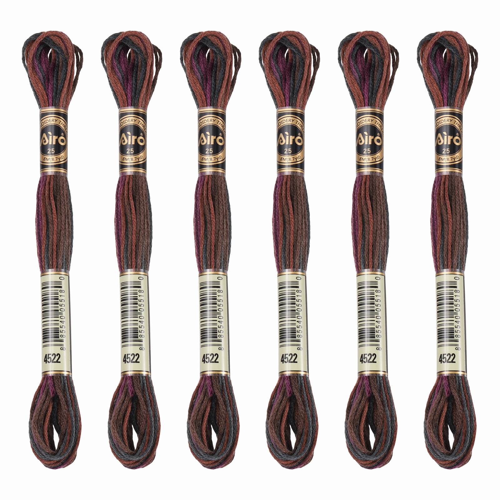 Uxcell 6 Skeins Embroidery Floss, Polyester Embroidery Threads Brown ...