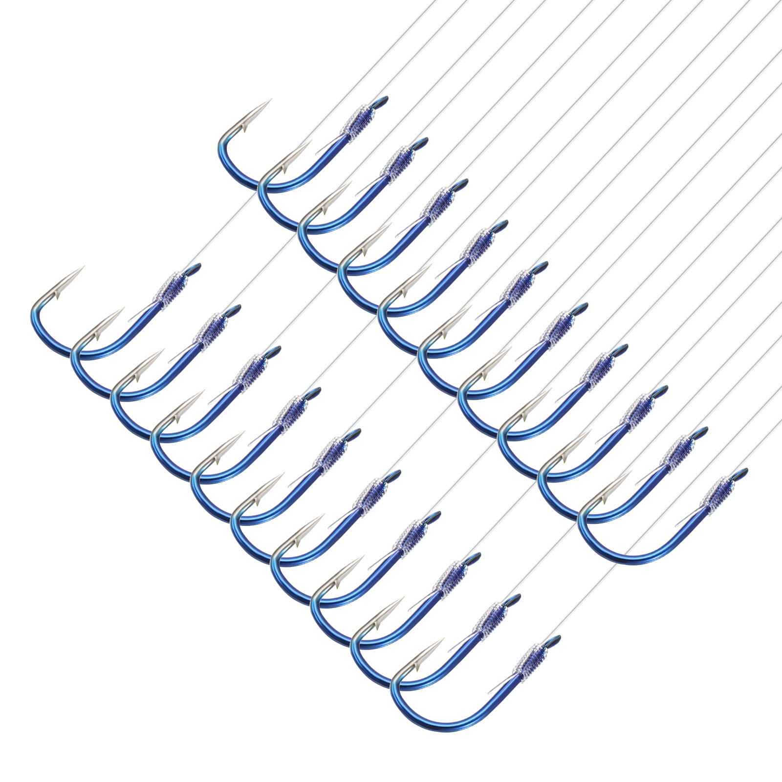Uxcell 6# Small Fishing Hooks with 45cm Line, 0.39x0.2 Inch Double Hook ...