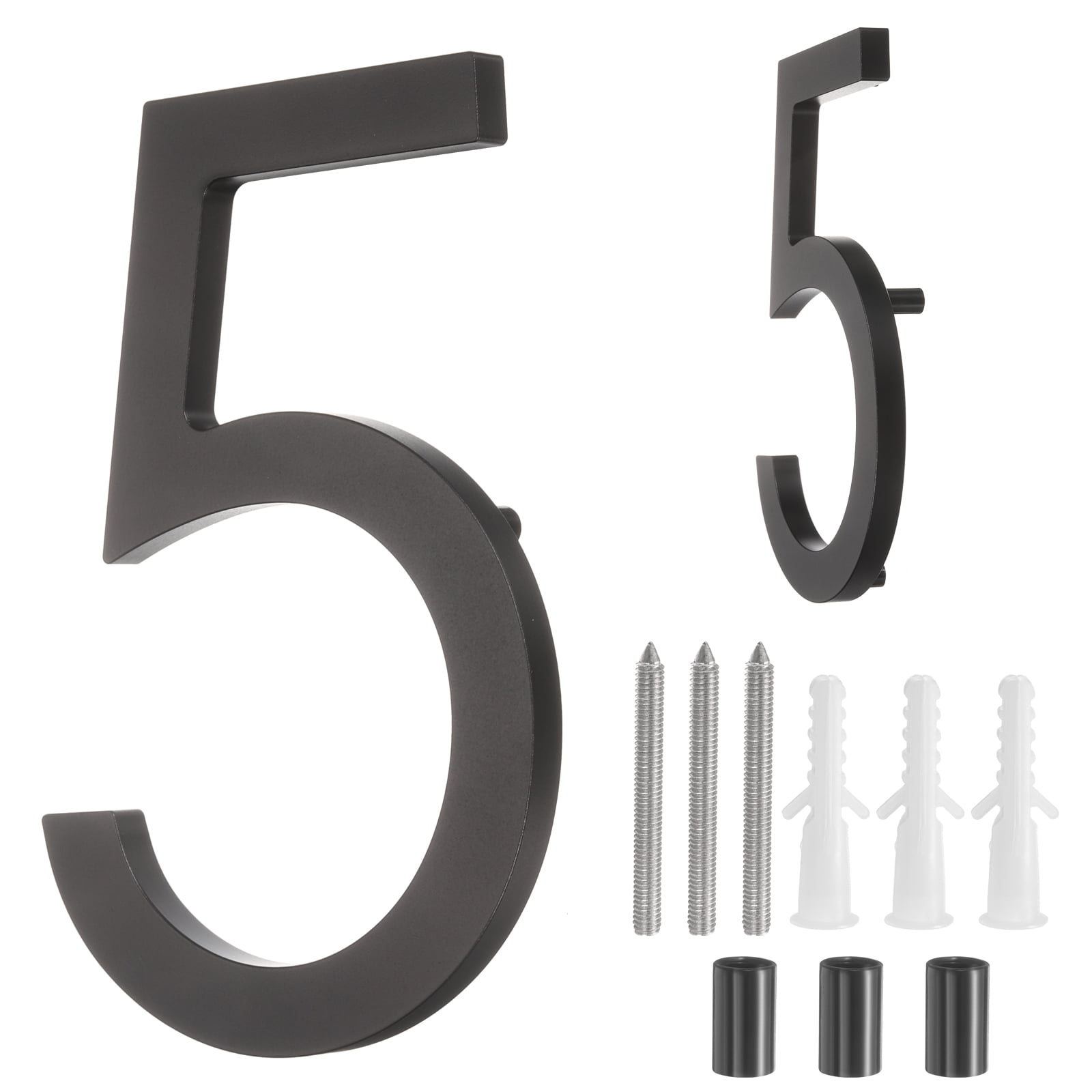 Uxcell 6" Solid Aluminum Floating House Numbers for Outside Address ...