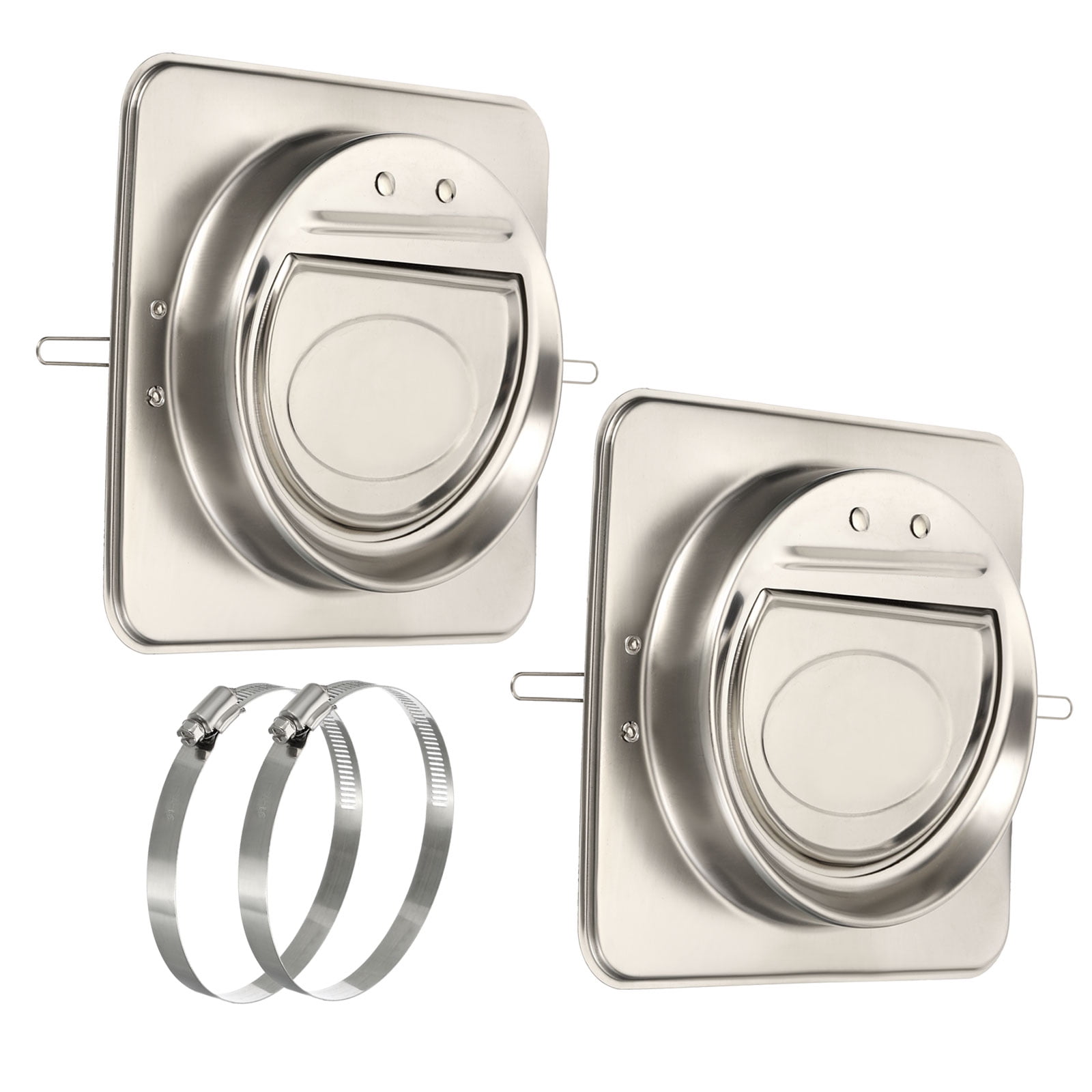 Uxcell 6" Stainless Steel Backdraft Damper with Ducting Hose Clamp 2 ...