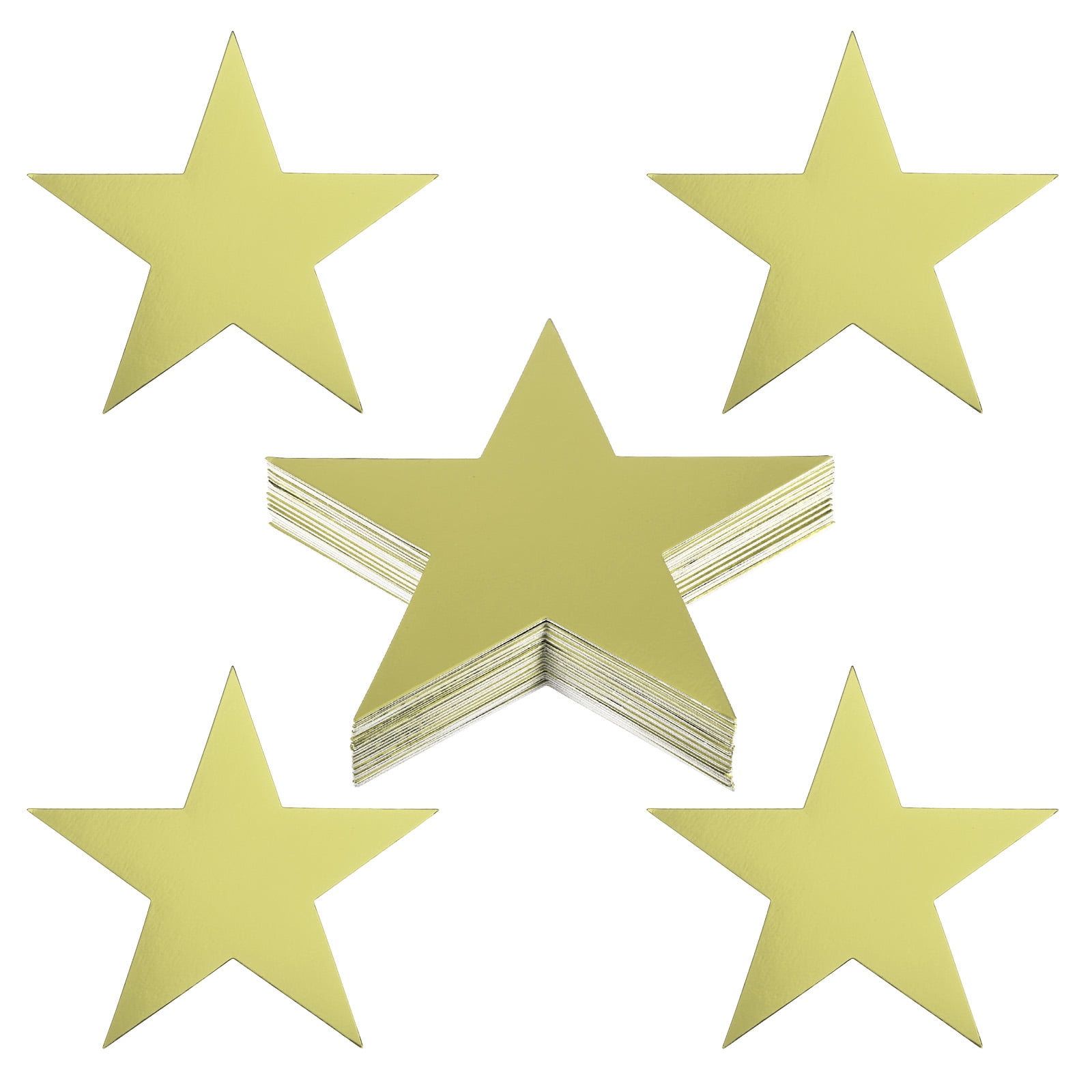 Uxcell 6" Star Cutouts, 48 Pack Star Cutout Double Printed Paper Stars ...