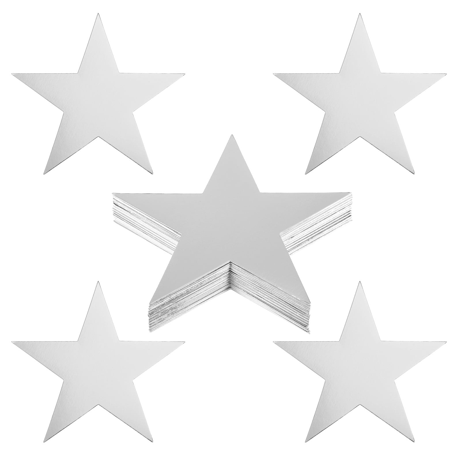 Uxcell 6" Star Cutouts, 48 Pack Star Cutout Double Printed Paper Stars ...