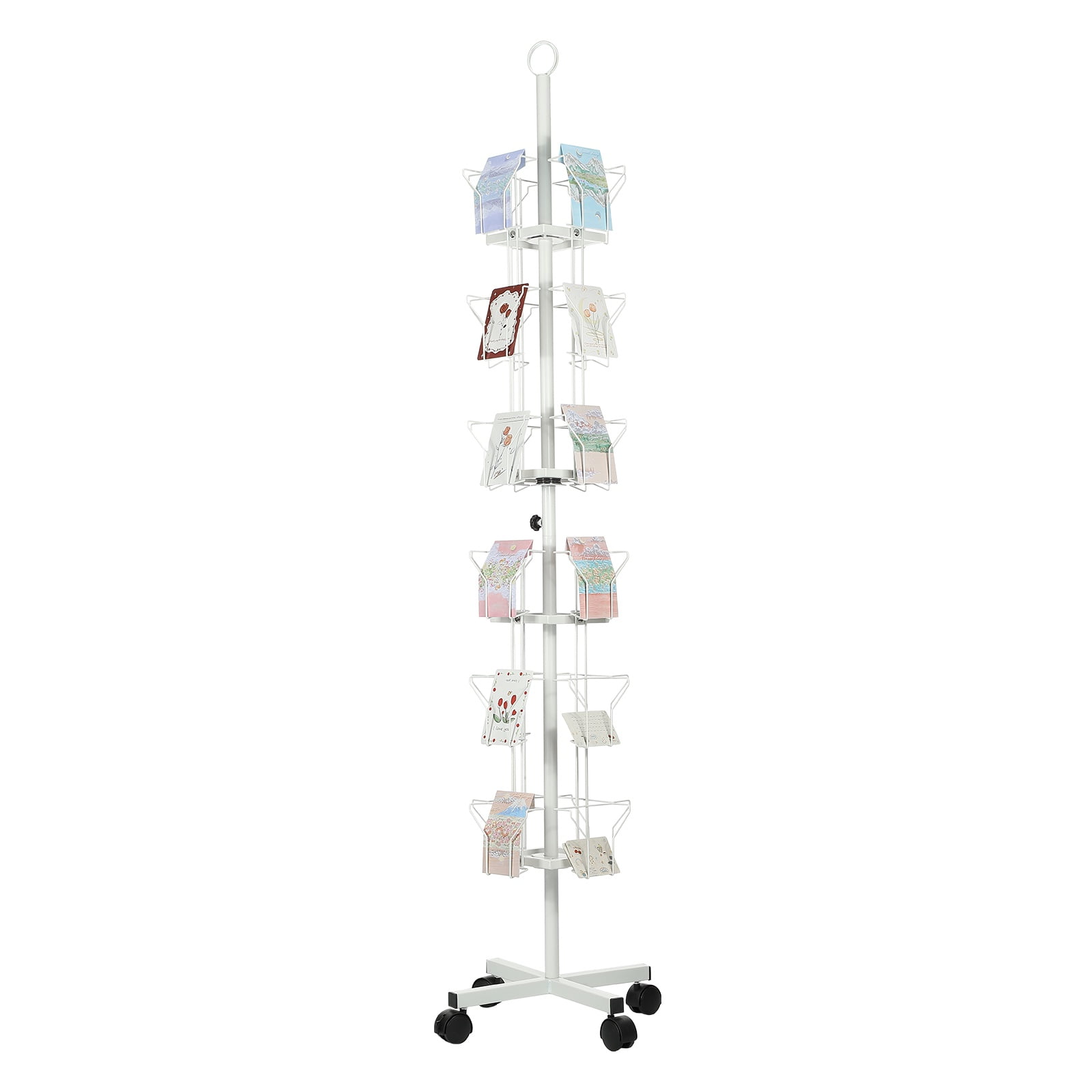 Uxcell 6 Tier Rotating Greeting Card Rack, Metal Spinning Greeting Card ...