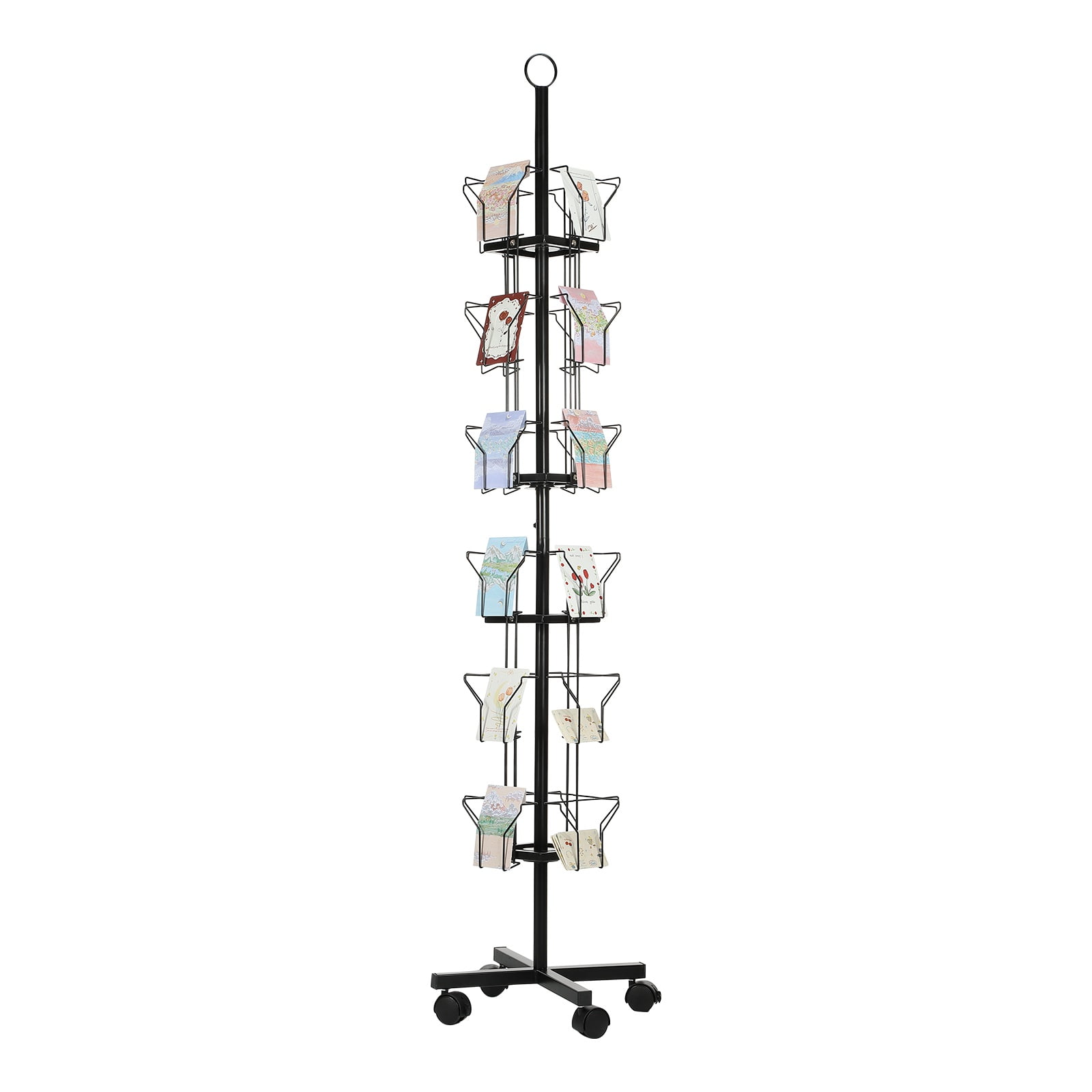 Uxcell 6 Tier Rotating Greeting Card Rack, Metal Spinning Greeting Card ...