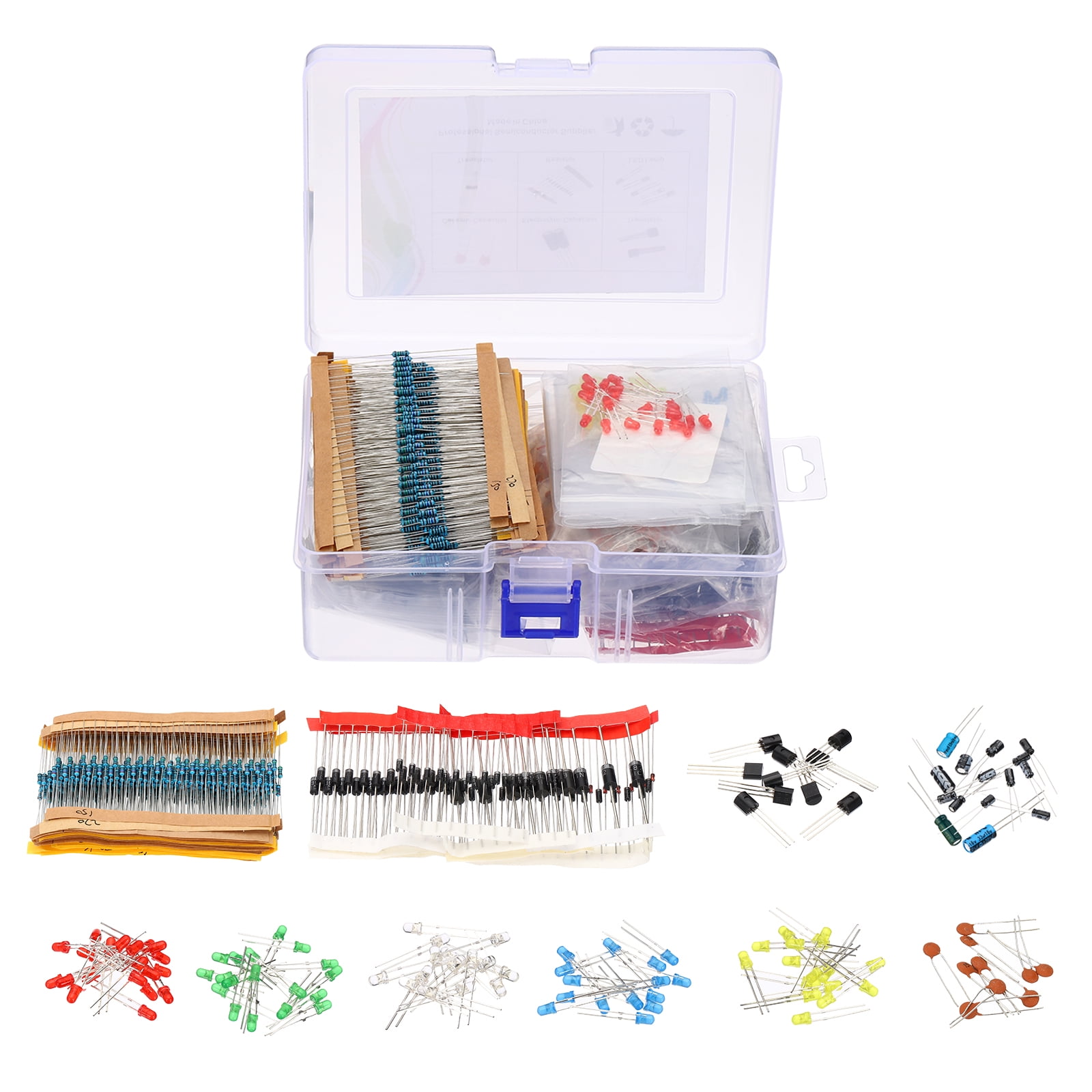 Uxcell 6 Types Electronic Component Kit,1400Pcs Capacitor,Ceramic ...