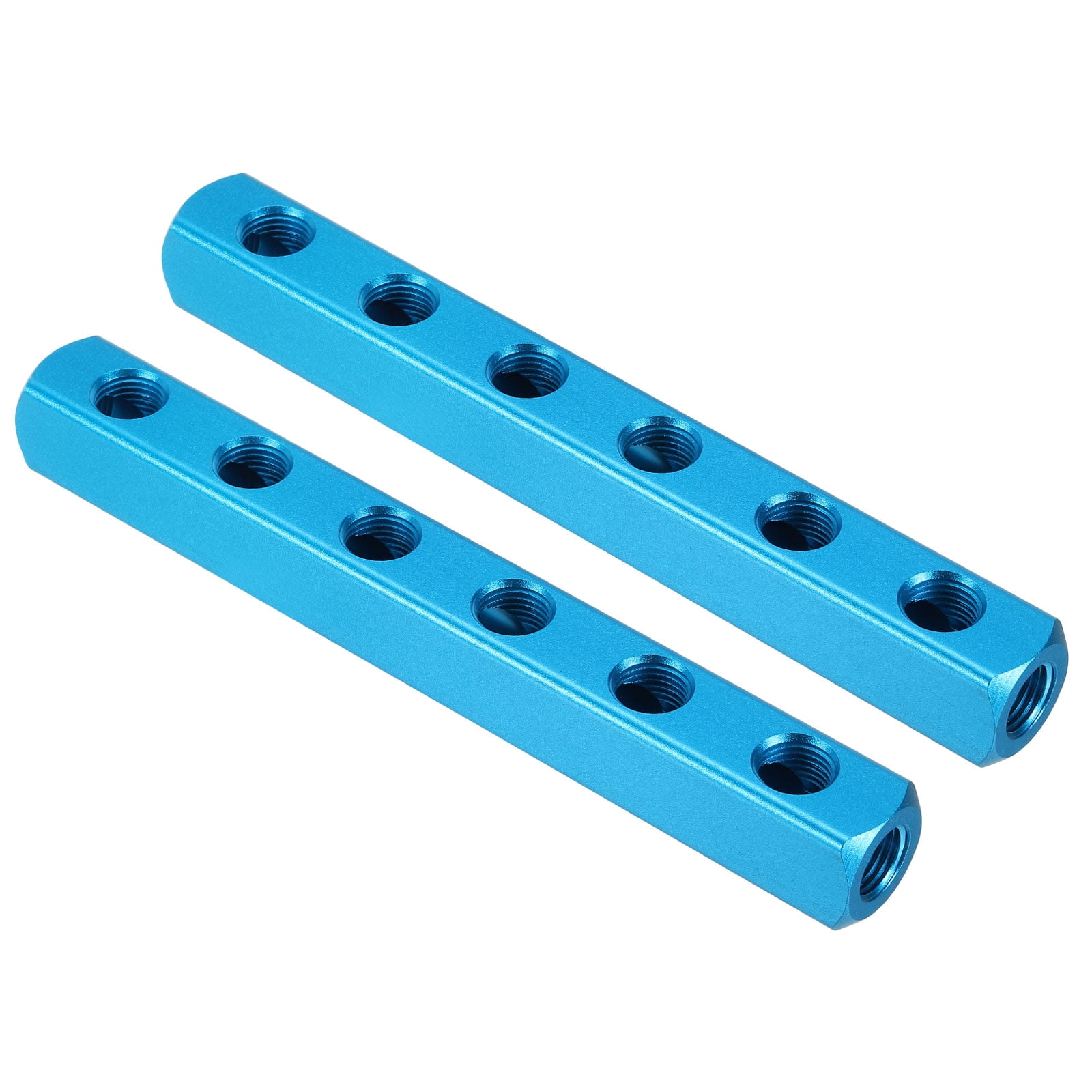 Uxcell 6 Way 9 Port Air Manifold, 2 Pack G1/4 Inch" Air Hose Inline ...