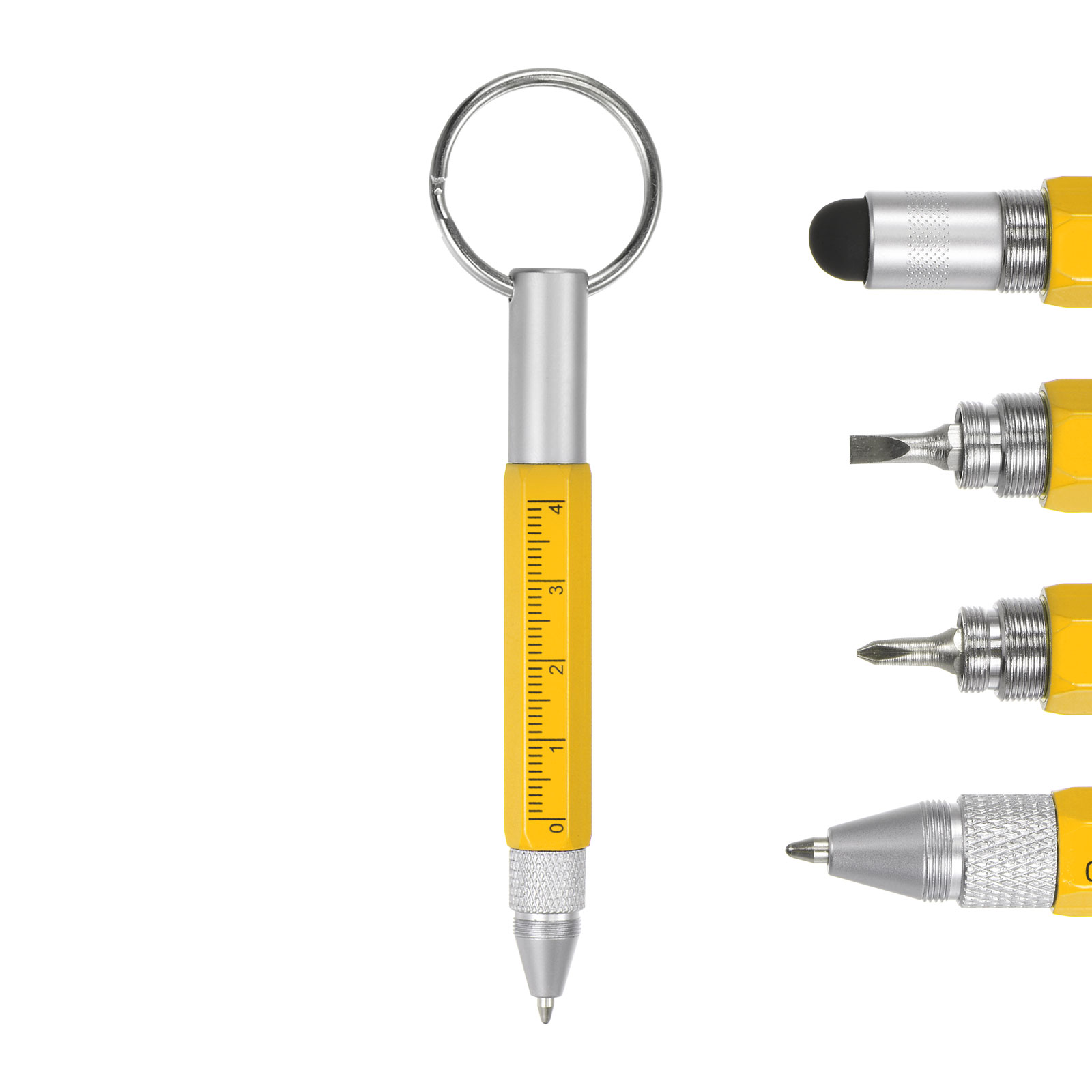 Uxcell 6 in 1 Small Metal Tech Tool Ballpoint Pens with Key Ring ...