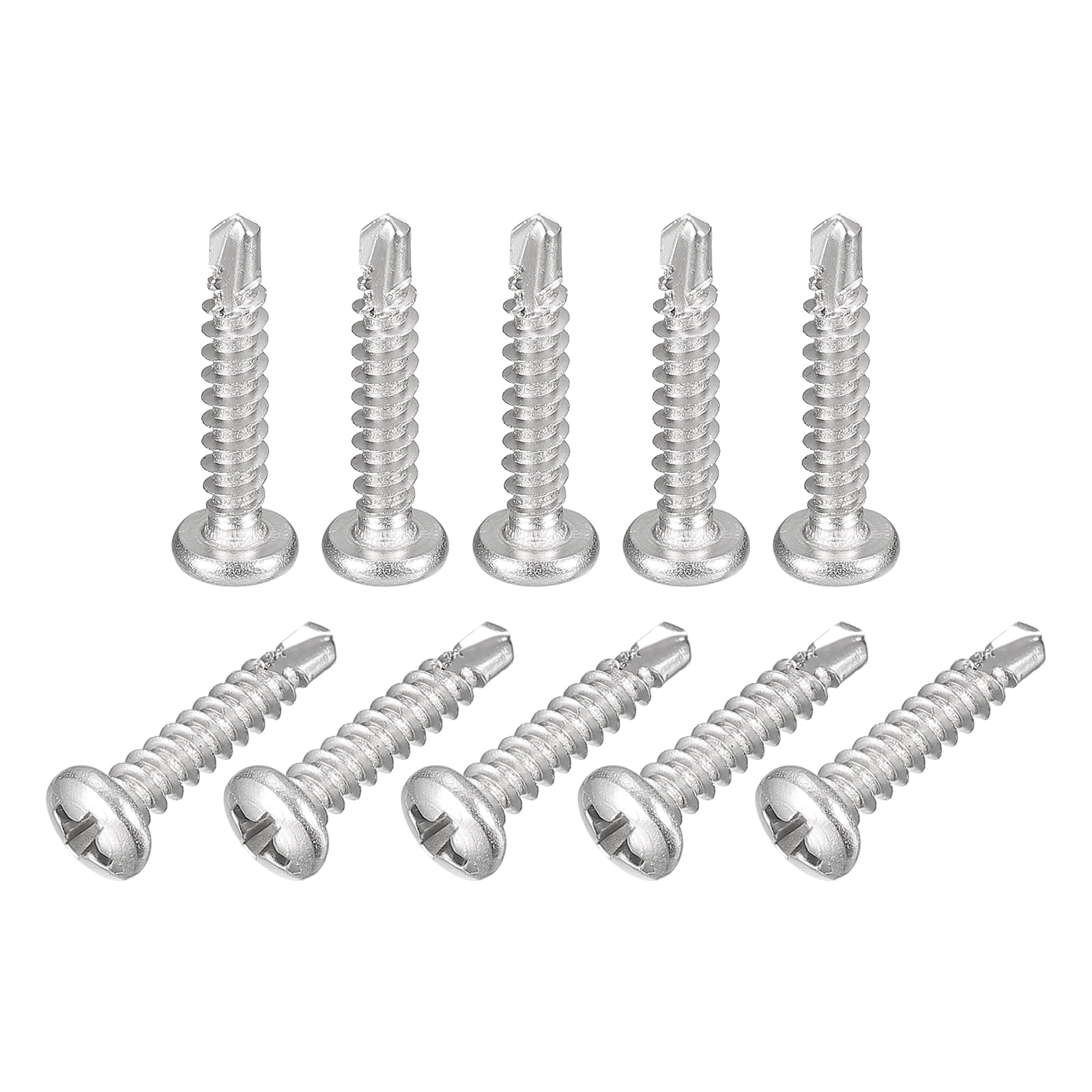 Uxcell #6 x 3/4" Self Drilling Screws, 50 Pack Phillips Pan Head Self ...