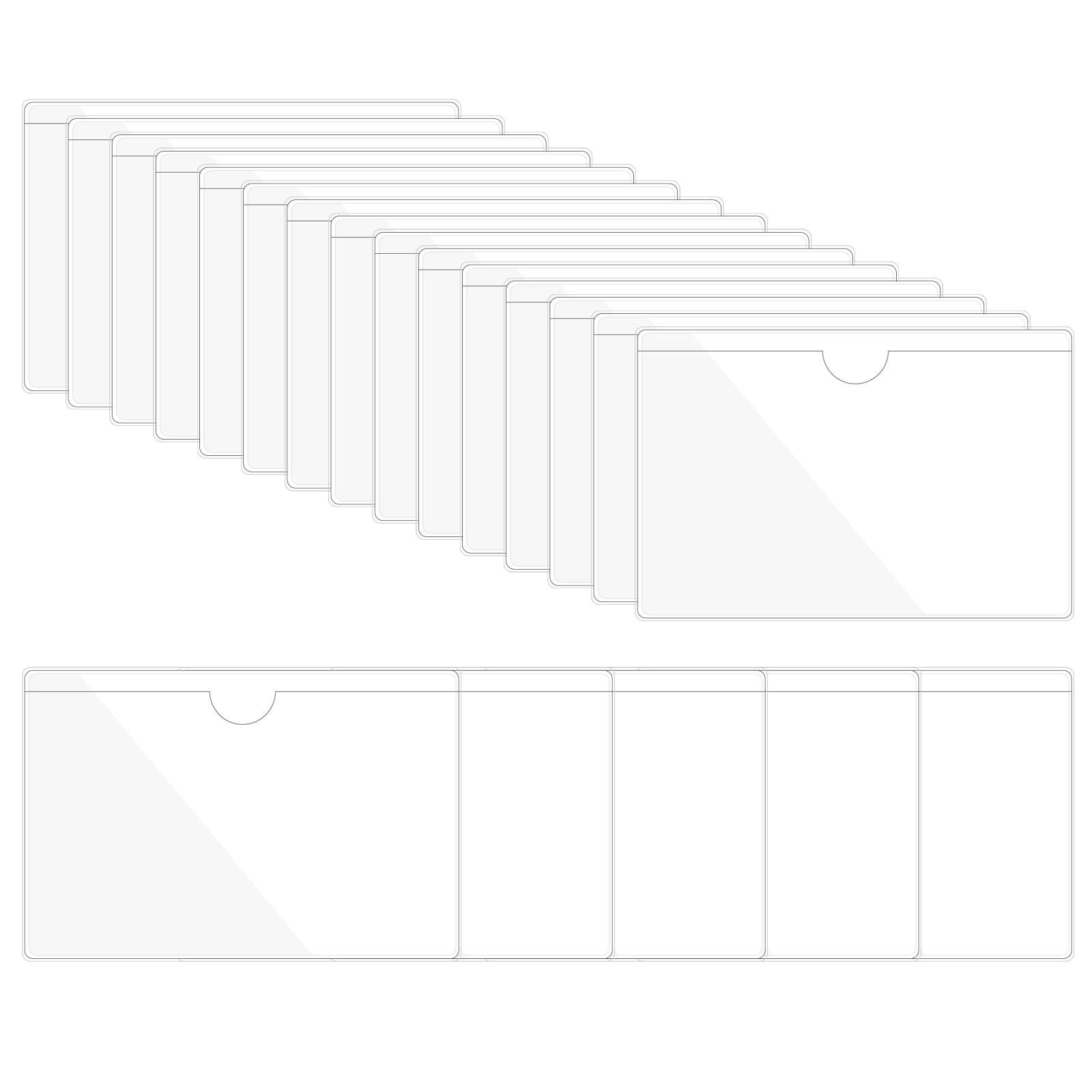 Uxcell 6" x 8.7" Self Adhesive Index Card Pockets Plastic Label Holder ...