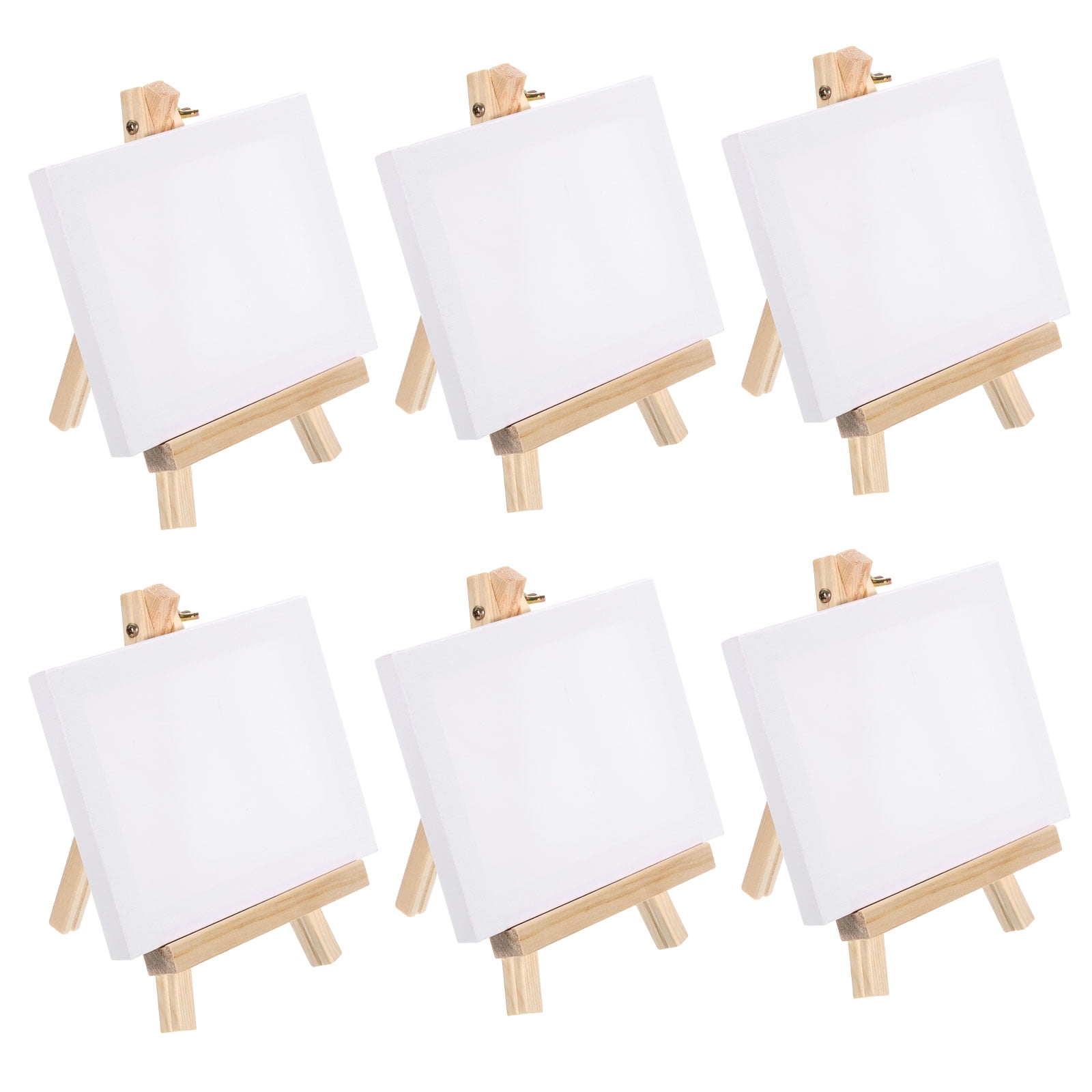 Uxcell 6"x8" Canvas Easel Set Mini Stretched Display Canvas Panel ...