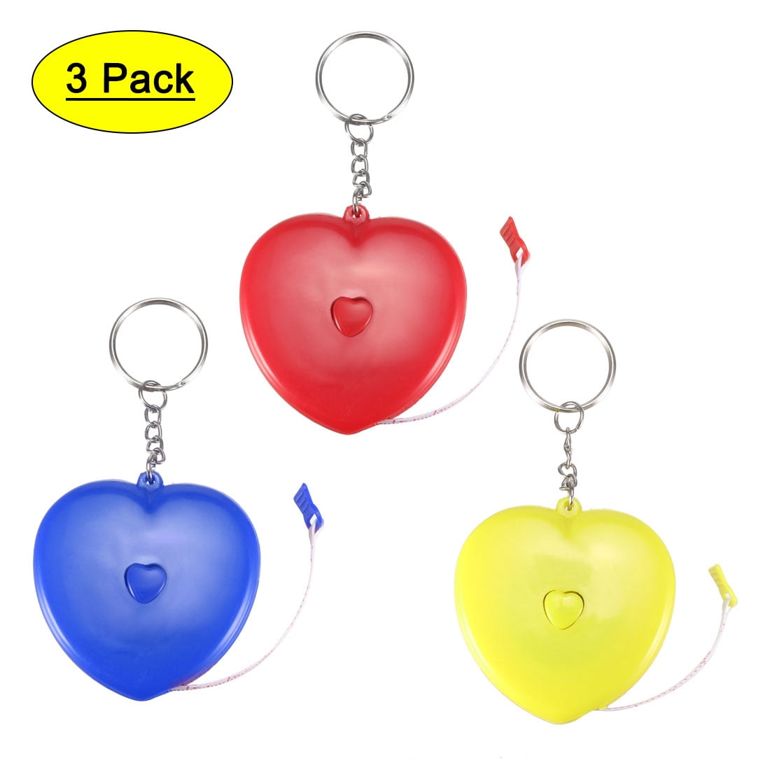 Uxcell 60 Inch Retractable Measuring Tape Soft Heart Shape Keychain 1.5 ...