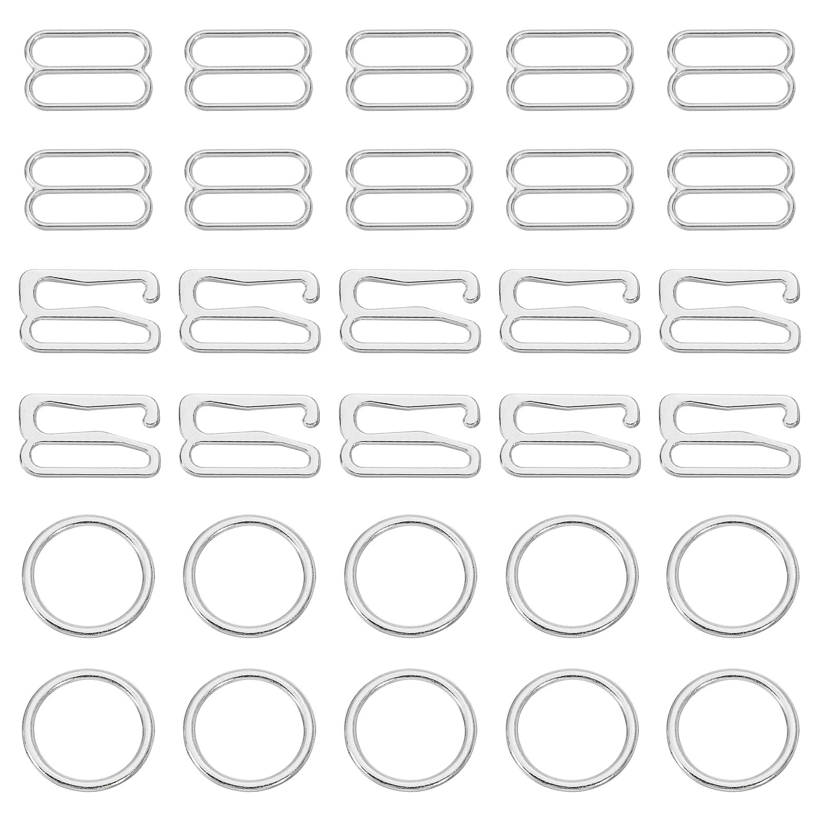 Uxcell 60 Pack 12mm Bra Strap Hooks, Alloy Adjustment Slide Bra Strap ...