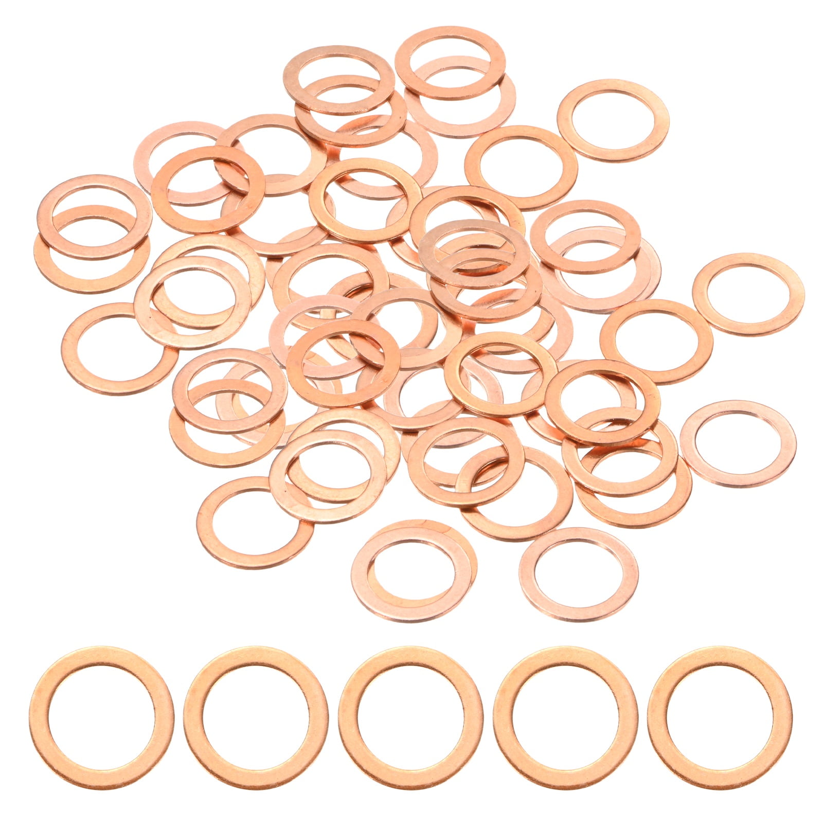 Uxcell 60-Pack Copper Washers, Metric M14x20x1mm Copper Sealing Washers ...