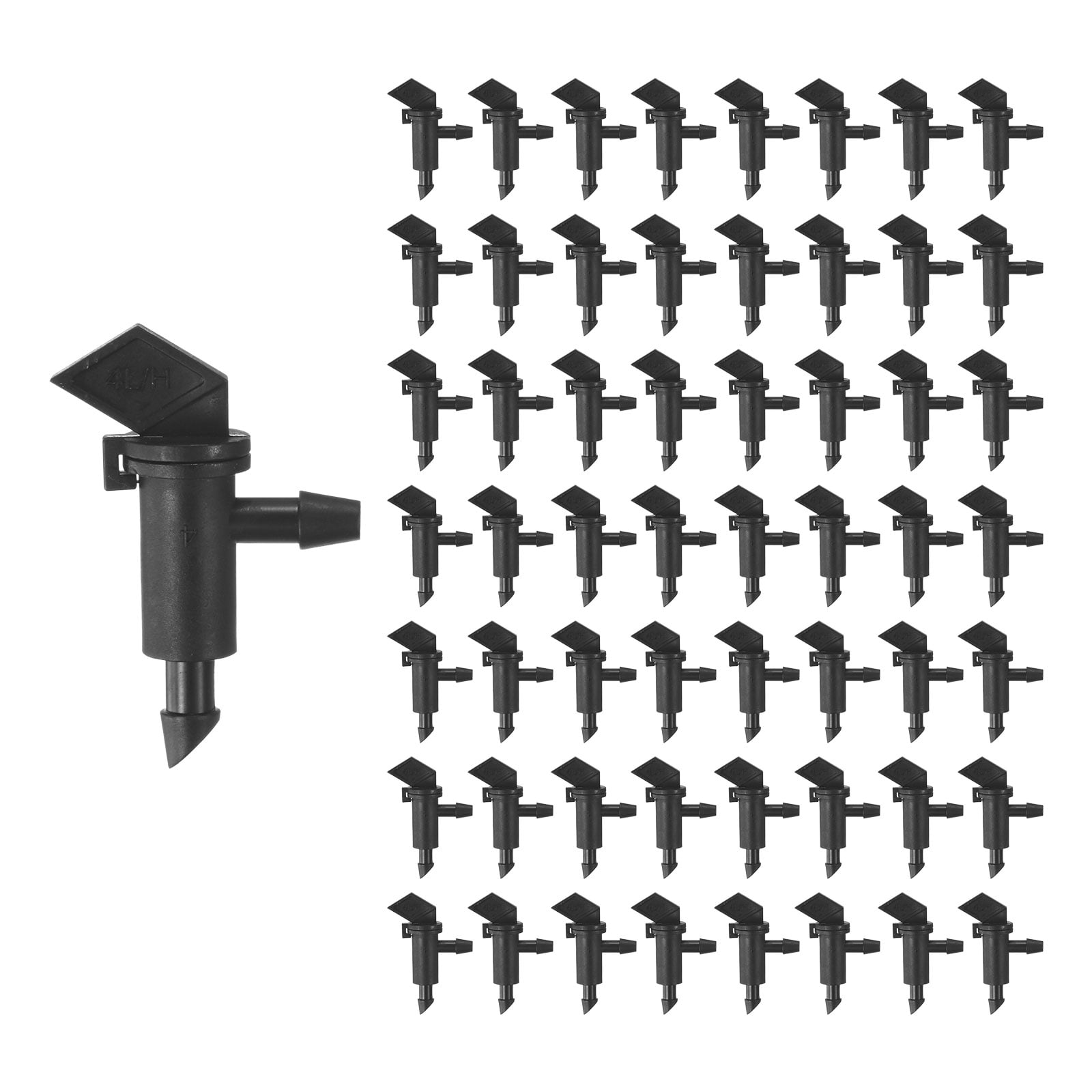 Uxcell 60-Pack Flag Irrigation Dripper Emitter, 4L/H 1 GPH Plastic Drip ...