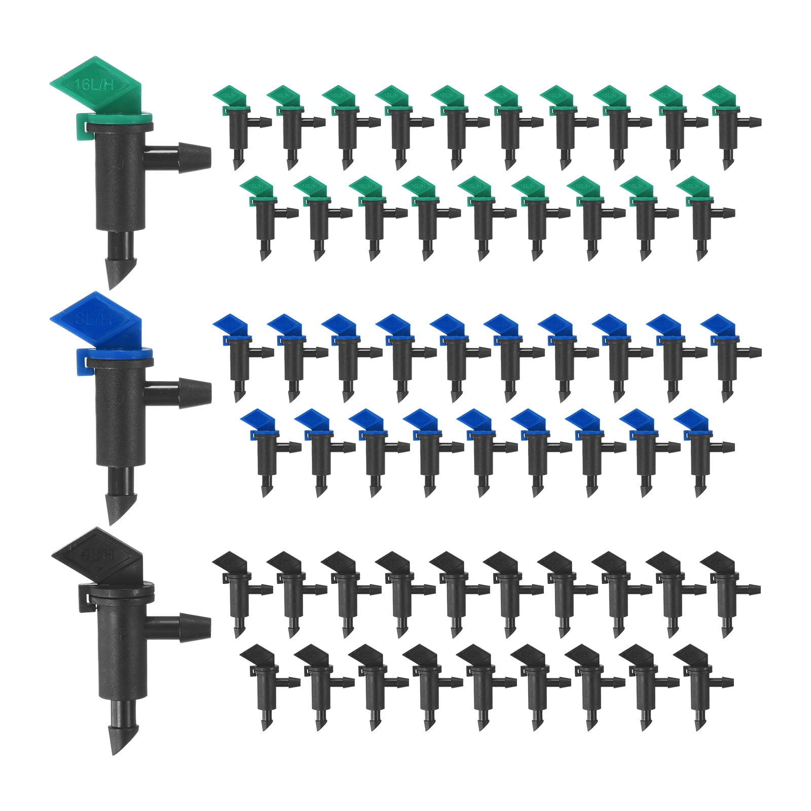 Uxcell 60-Pack Flag Irrigation Dripper Emitter, Plastic Drip Irrigation ...