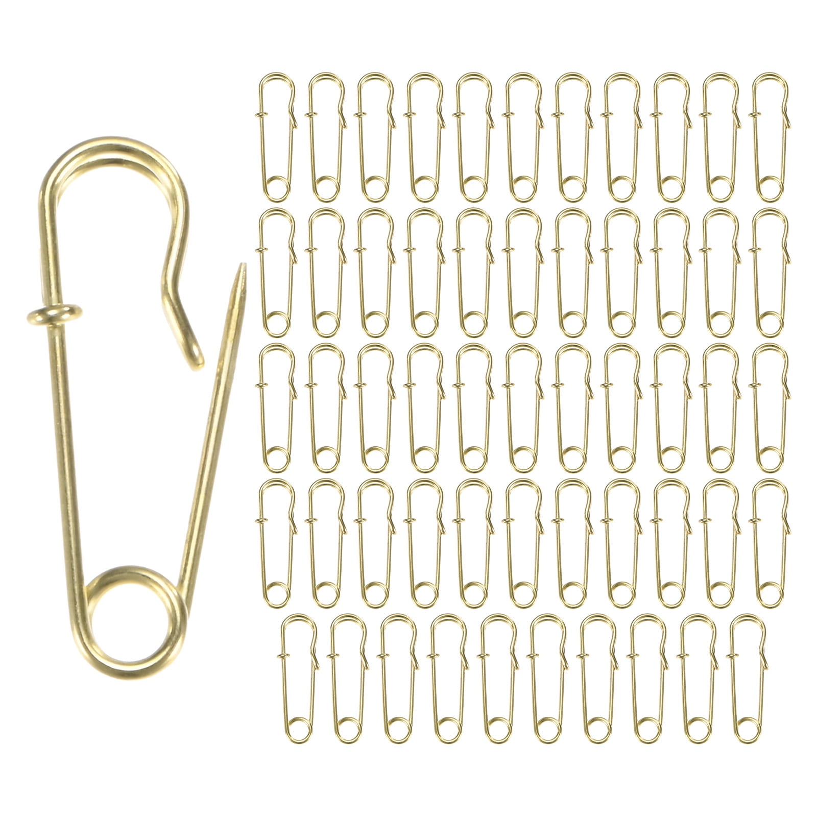 Uxcell 60-Pack Large Safety Pins, 1.1" Spring Lock Pins Blanket Bulk ...