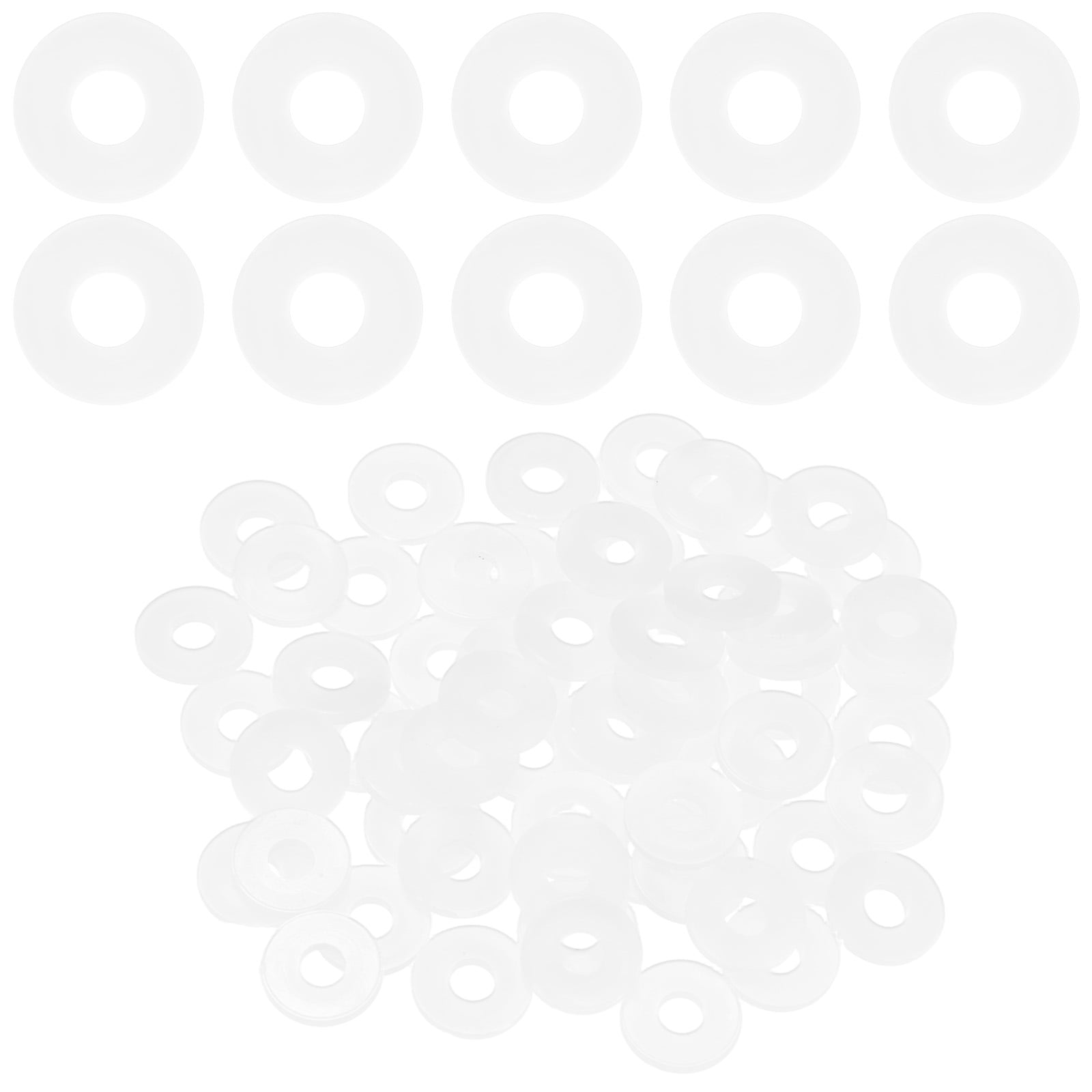 Uxcell 60-Pack M6 Nylon Flat Washers 6mm ID 16mm OD 2mm Thick Plain ...