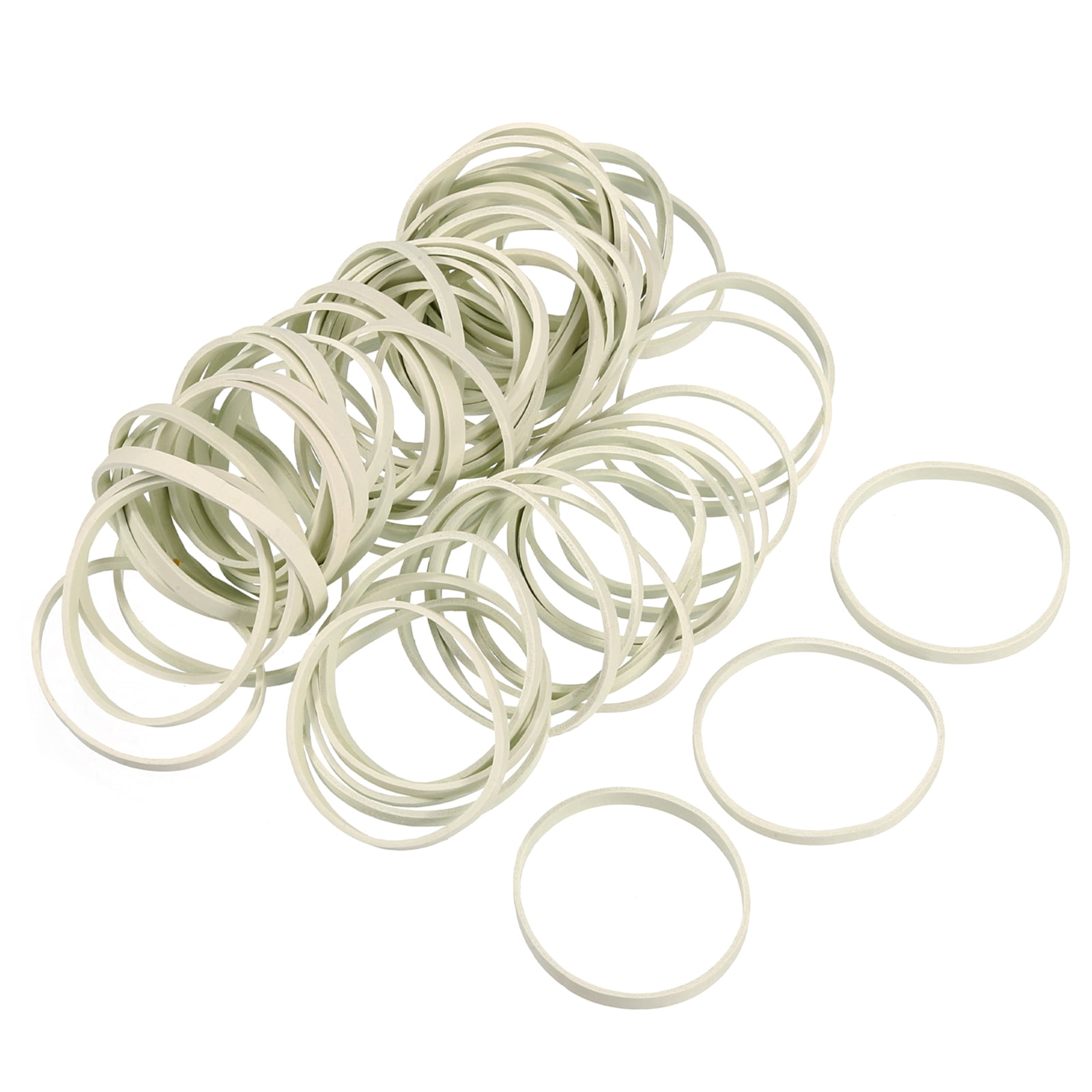Uxcell 60 Pack Rubber Band Stretchable Rubber Elastic Band White 45mm x ...