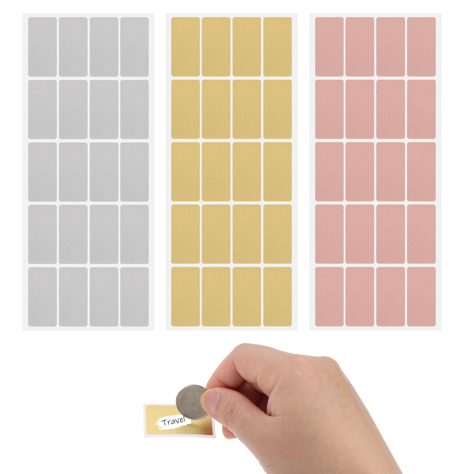 Uxcell 60 Pack Scratch Off Label Stickers, 1.65 x 0.9 Inch Self ...