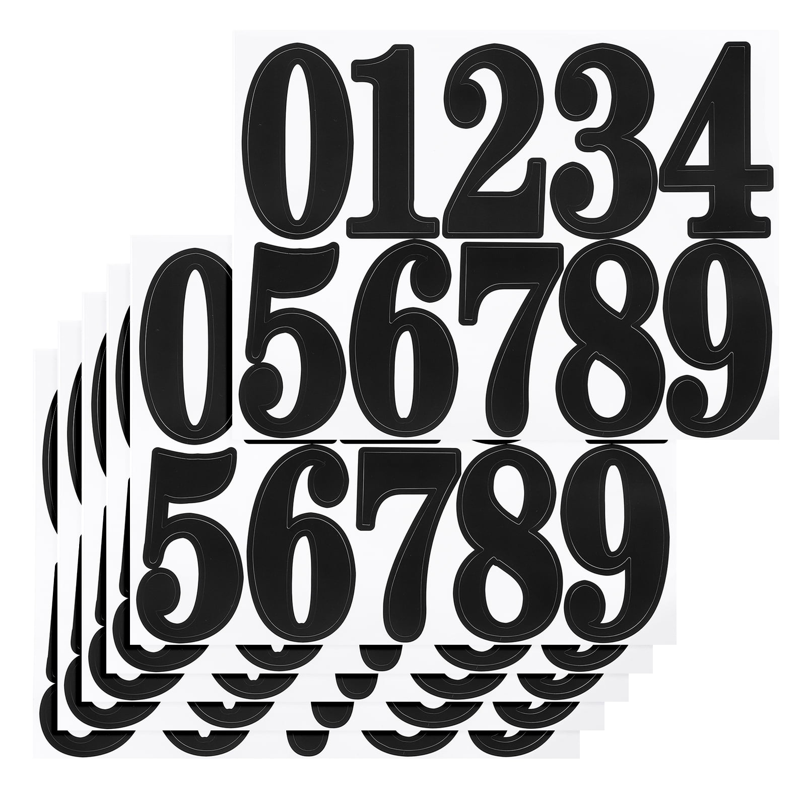 Uxcell 60 Pcs 6 Sheets Mailbox Numbers, 1 Inch Waterproof Vinyl Black ...
