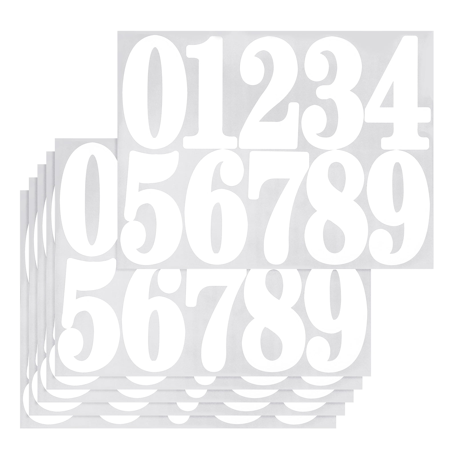 Uxcell 60 Pcs 6 Sheets Mailbox Numbers, 1 Inch Waterproof Vinyl White ...