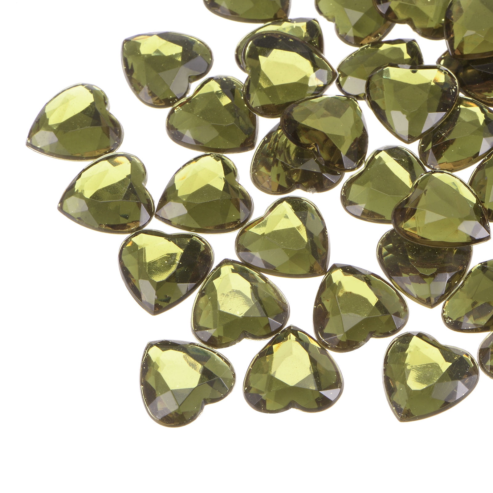 Uxcell 60 Pcs Acrylic Heart Rhinestone 15mm Flat Back Plastic Gems for ...