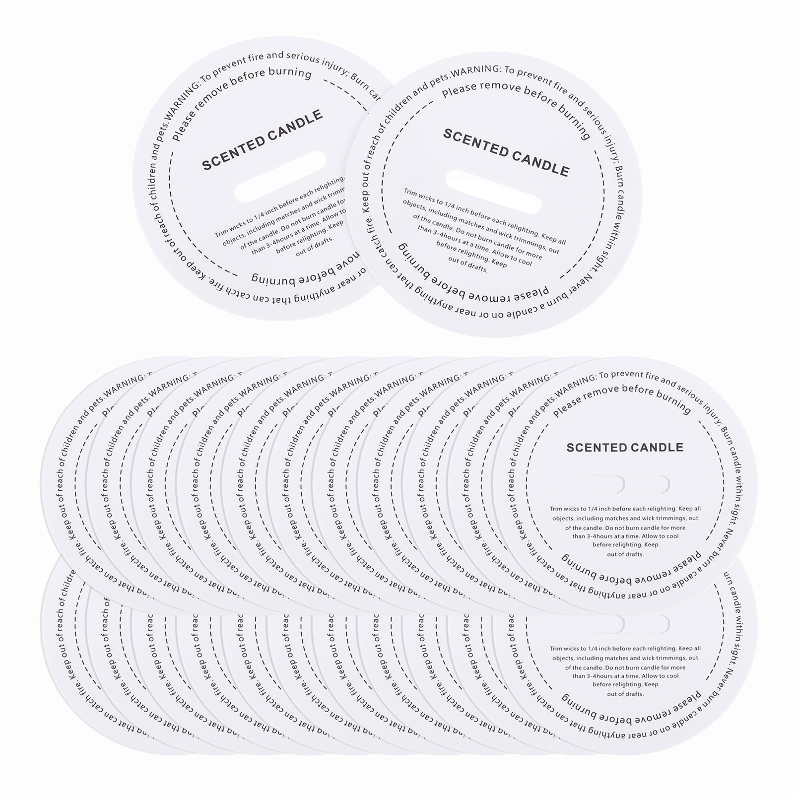 Uxcell 60 Pcs Candle Dust Covers, 6cm/2.4" Round Printed White Candles ...
