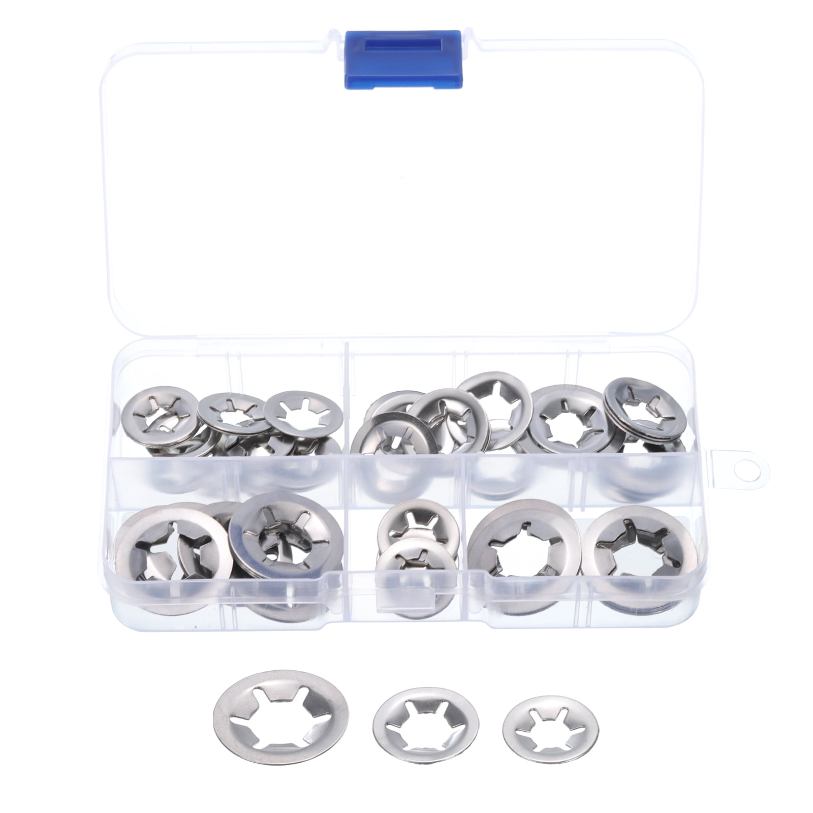 Uxcell 60 Pcs Internal Tooth Washers Set, 3 Sizes M8/M10/M12 Quick Star Locking Washers, 304 ...