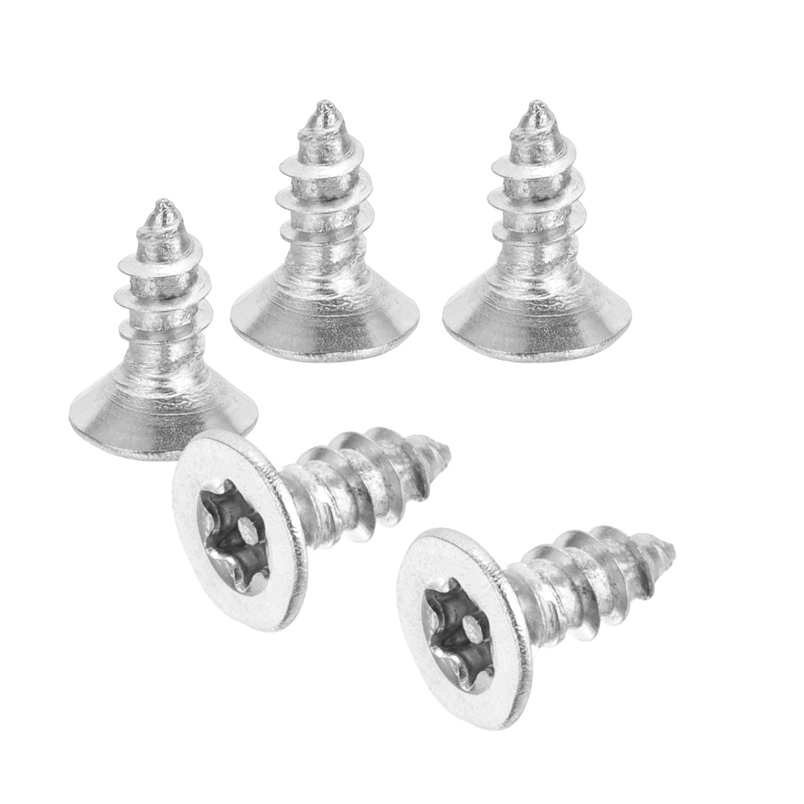 Uxcell 60 Pcs M4 x 10mm Flat Head Torx / Star Screws Self Tapping Wood ...