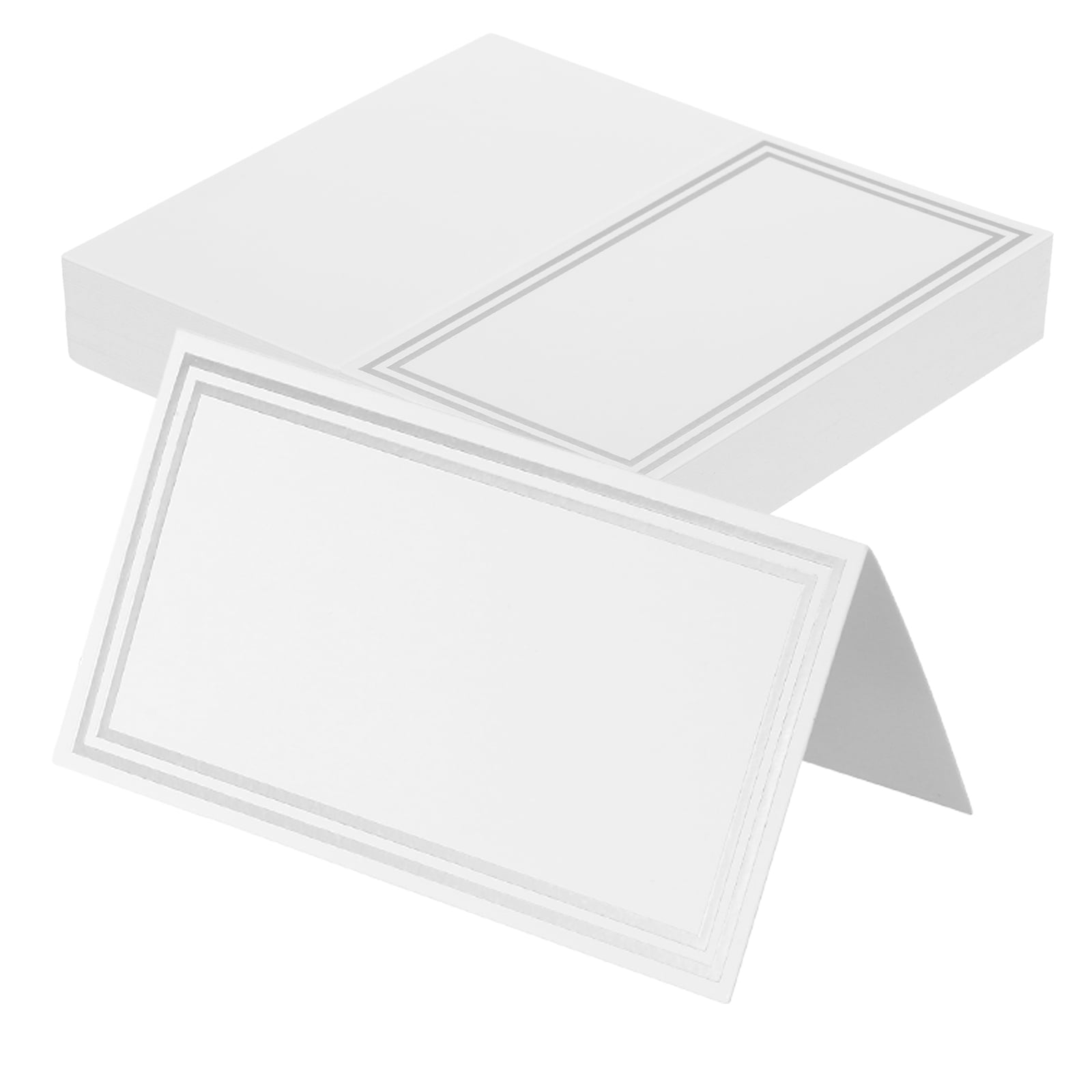 Uxcell 60 Pcs Table Seat Name Tent Place Cards with 3.6" x 4" Blank for ...