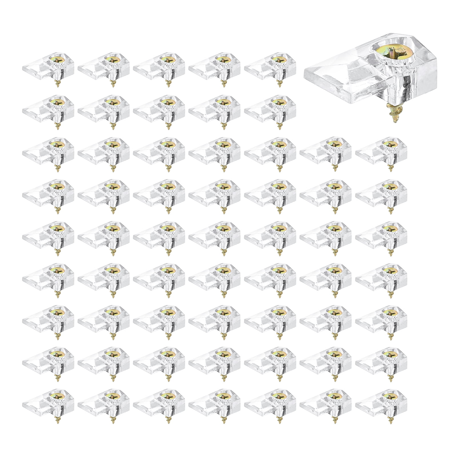 Uxcell 60 Set Mirror Holder Clips 5mm Circular Glass Clip Glass Cabinet ...