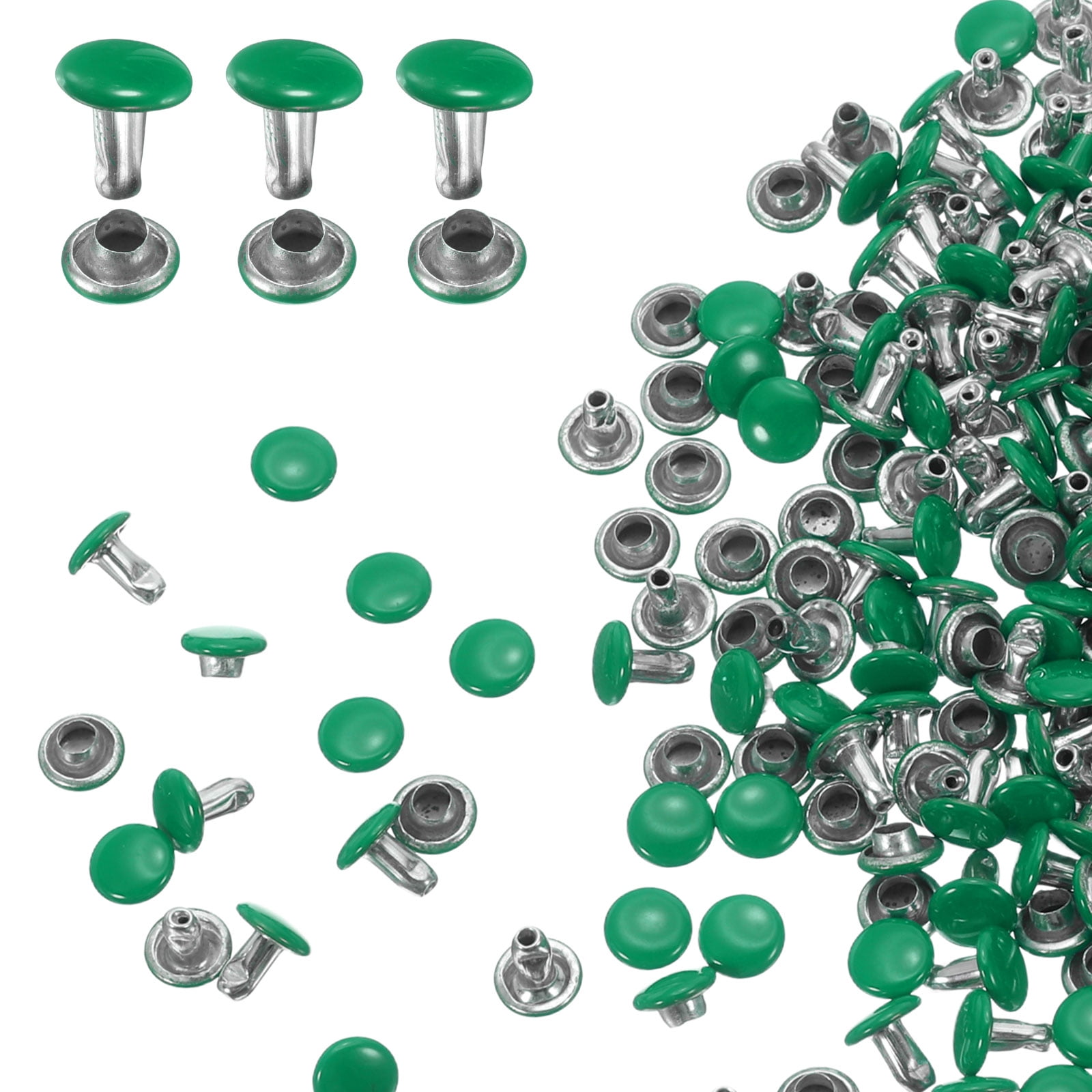 Uxcell 60 Sets Double Cap Leather Rivets 6x6mm for Fabric Belt and ...