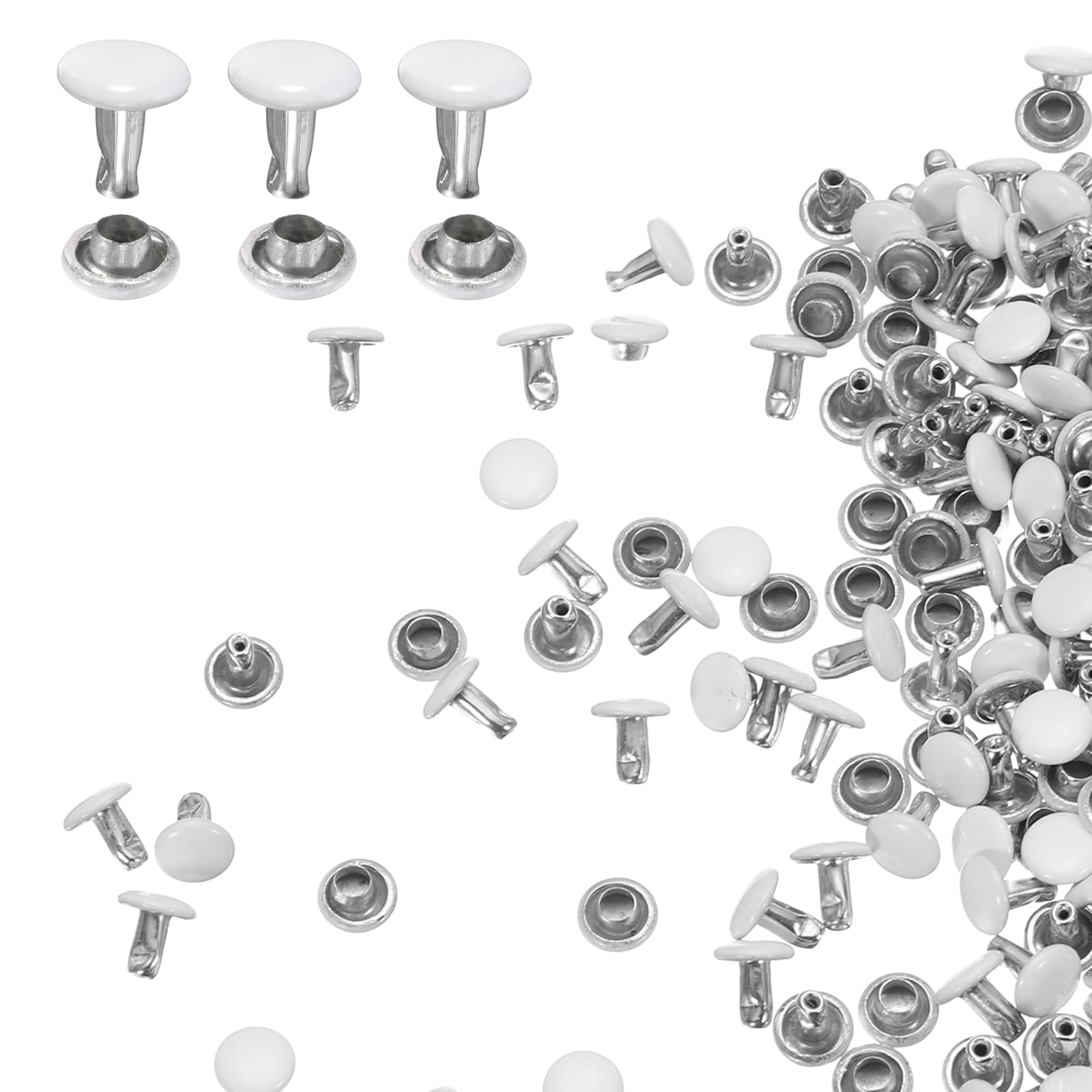 Uxcell 60 Sets Double Cap Leather Rivets 6x6mm for Fabric Belt and ...