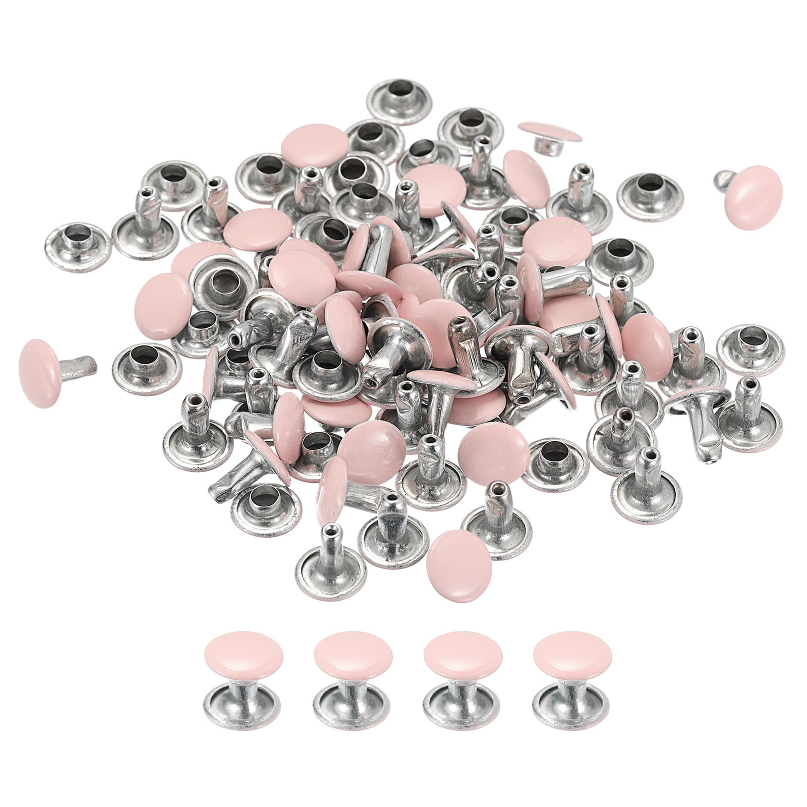 Uxcell 60 Sets Leather Rivets 8mm Double Cap Rivets 8.5mm Height Studs ...