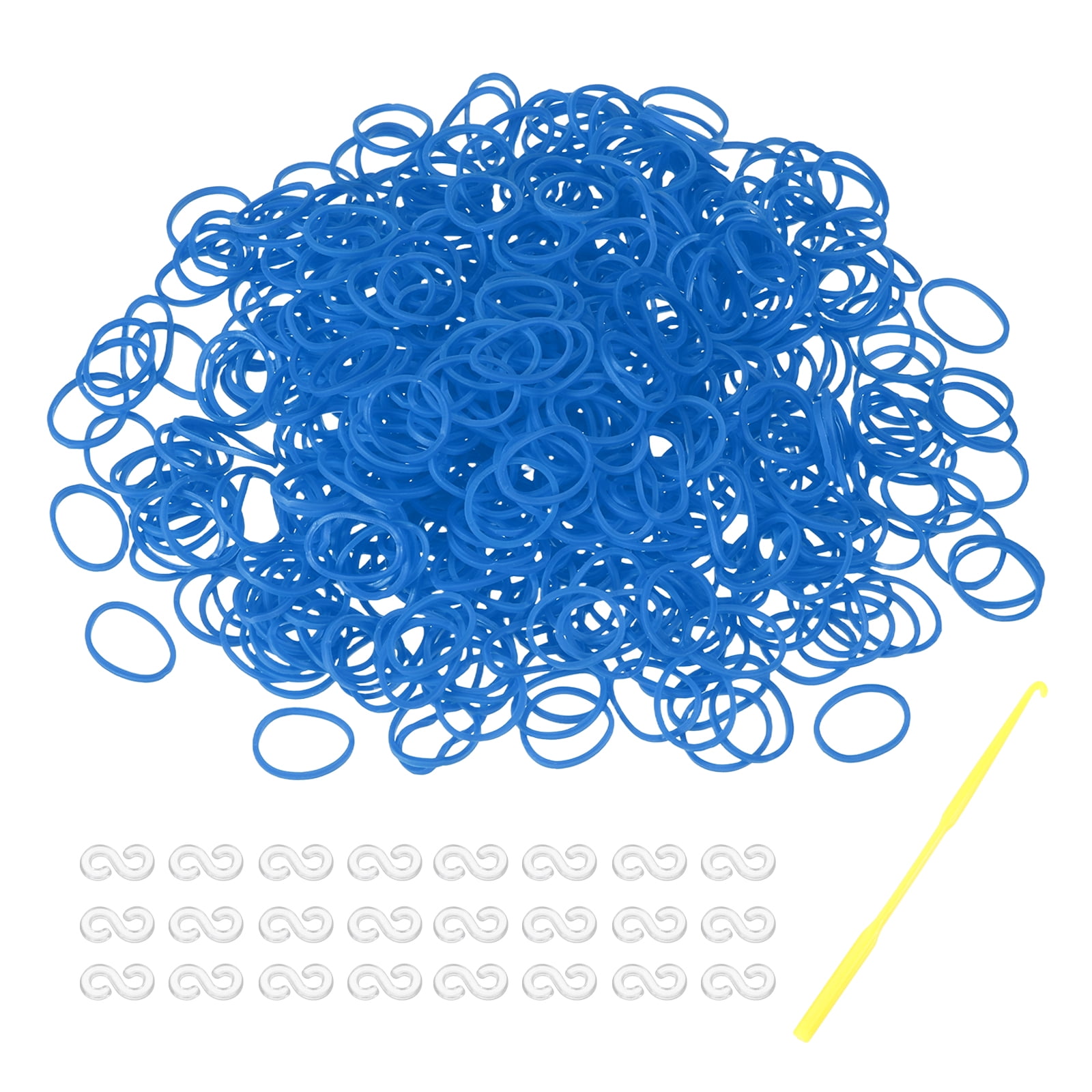 Uxcell 600 Pcs Loom Rubber Bands Kit with 25 Pcs S-Clips 1-Hook Rubber ...