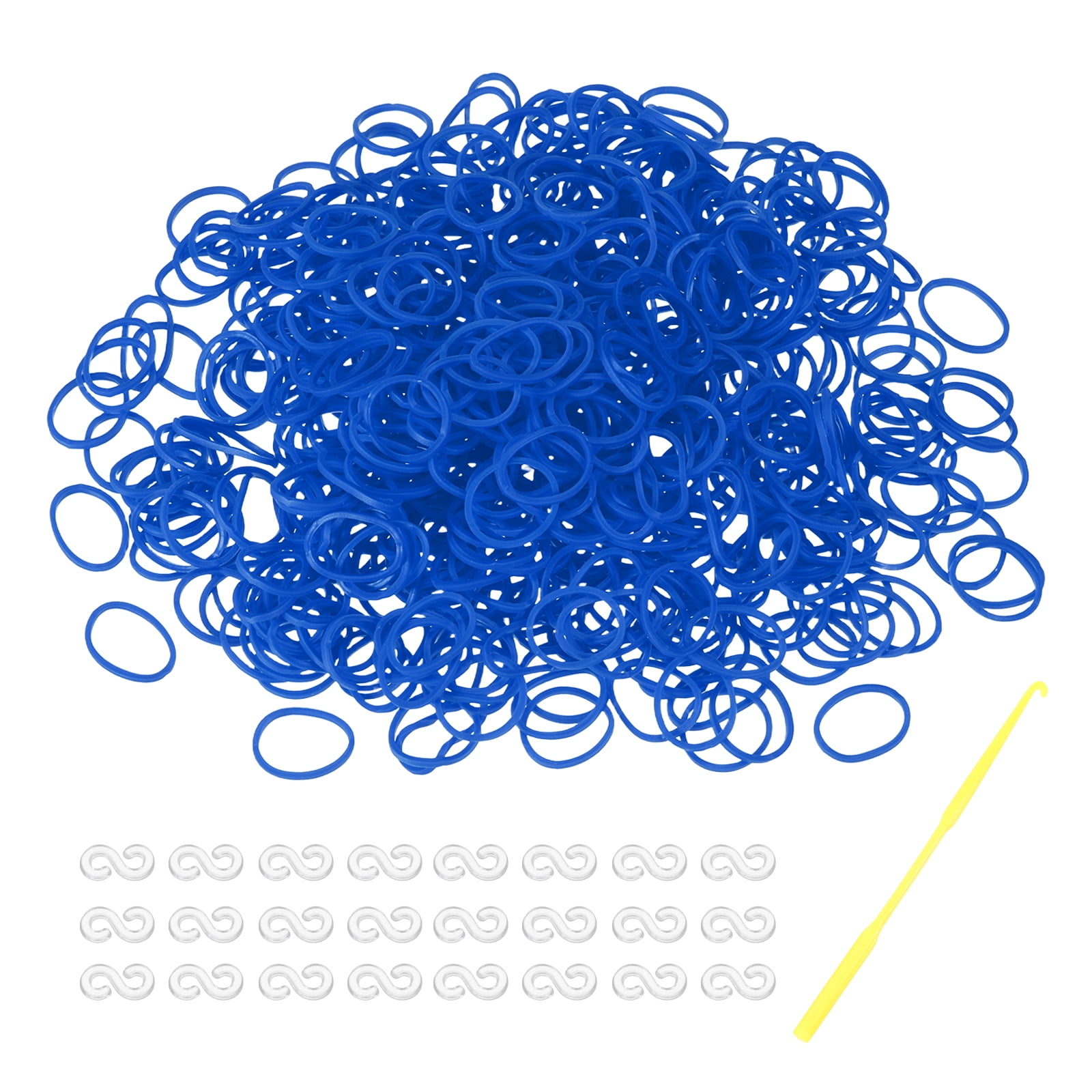 Uxcell 600 Pcs Loom Rubber Bands Kit with 25 Pcs S-Clips 1-Hook Rubber ...