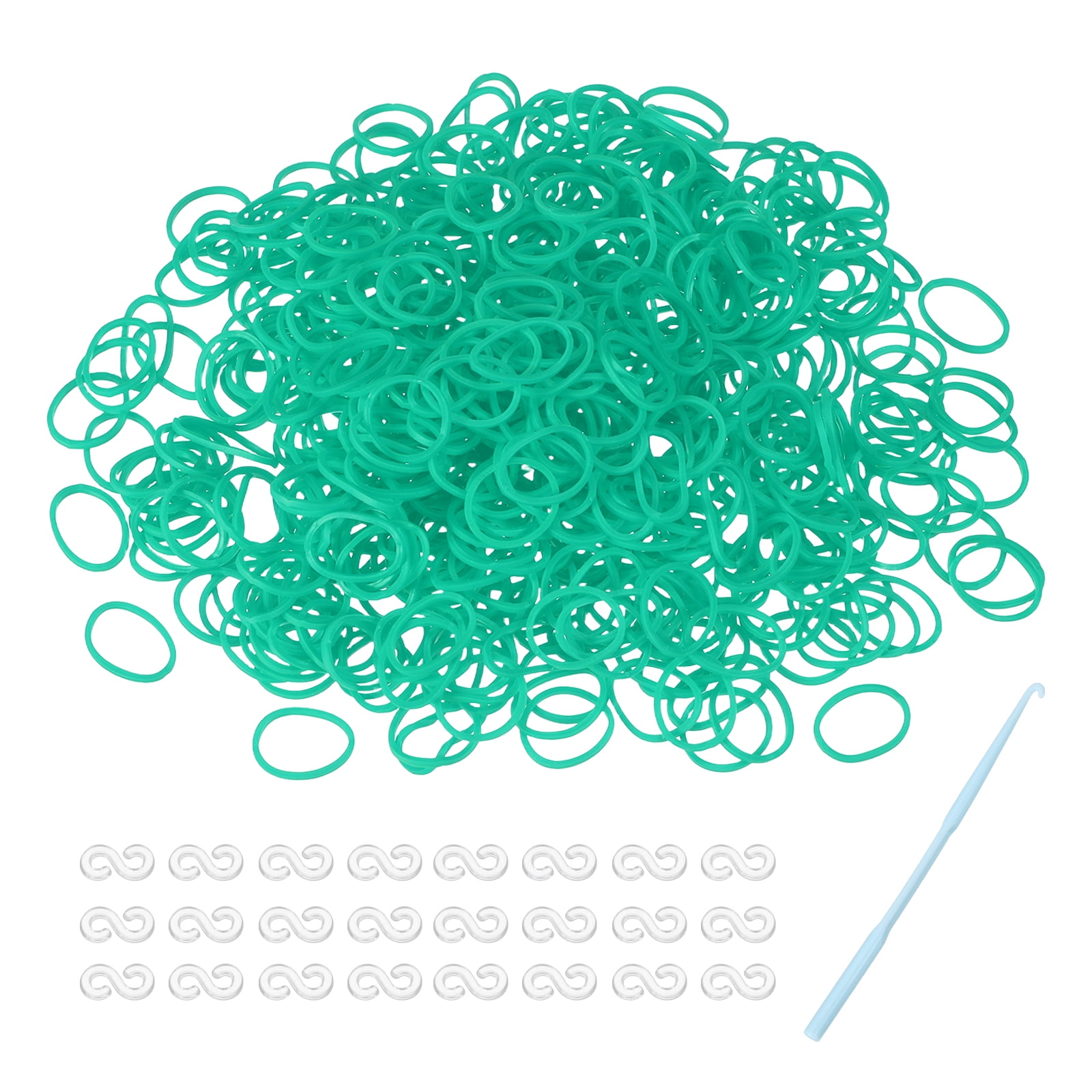 Uxcell 600 Pcs Loom Rubber Bands Kit with 25 Pcs S-Clips 1-Hook Rubber ...