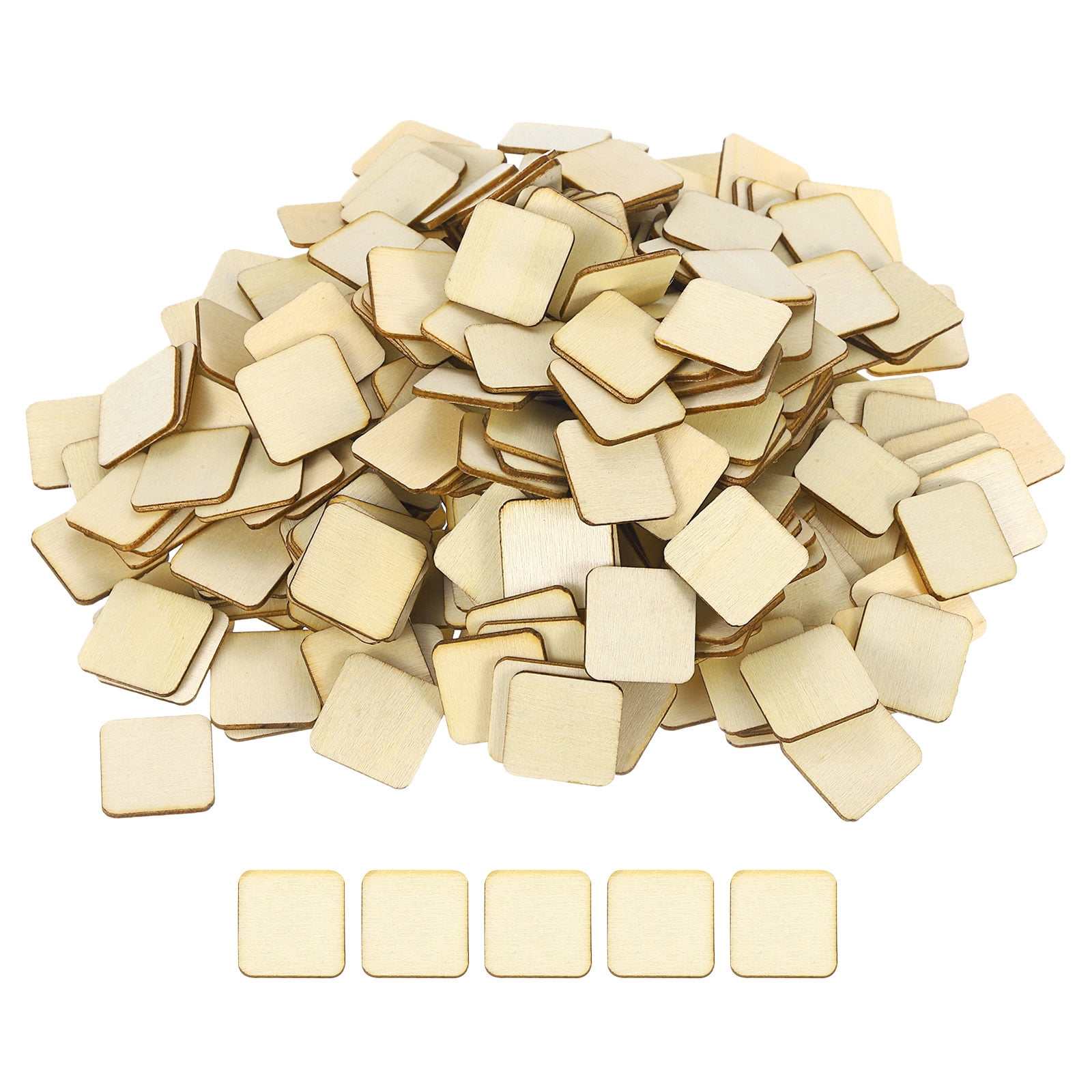 Uxcell 600Pack 20mm(0.78inch) Unfinished Wooden Circles Blank Square ...
