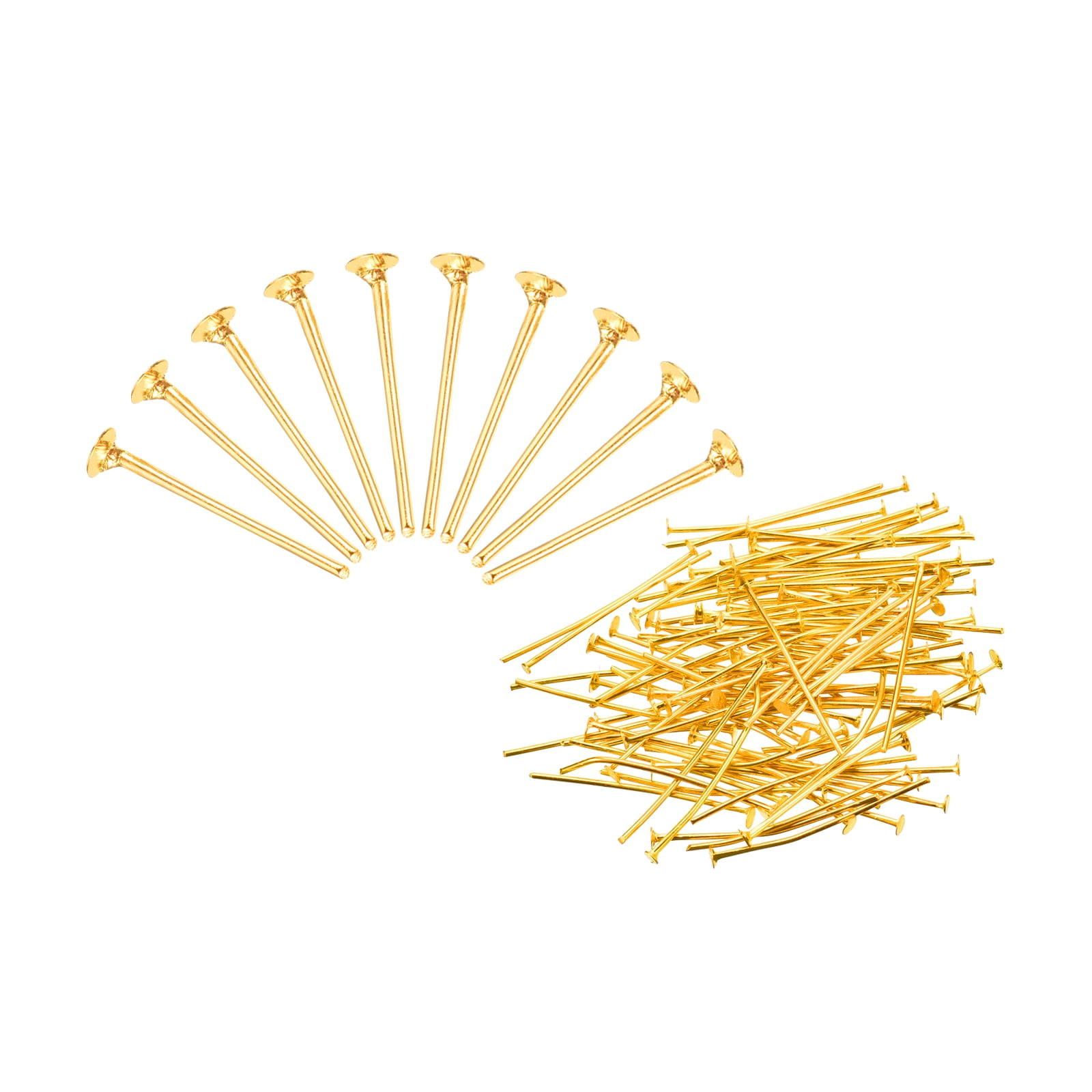 Uxcell 600Pcs Flat Head Pins for Jewelry Making 15mm Brass Flat Head ...