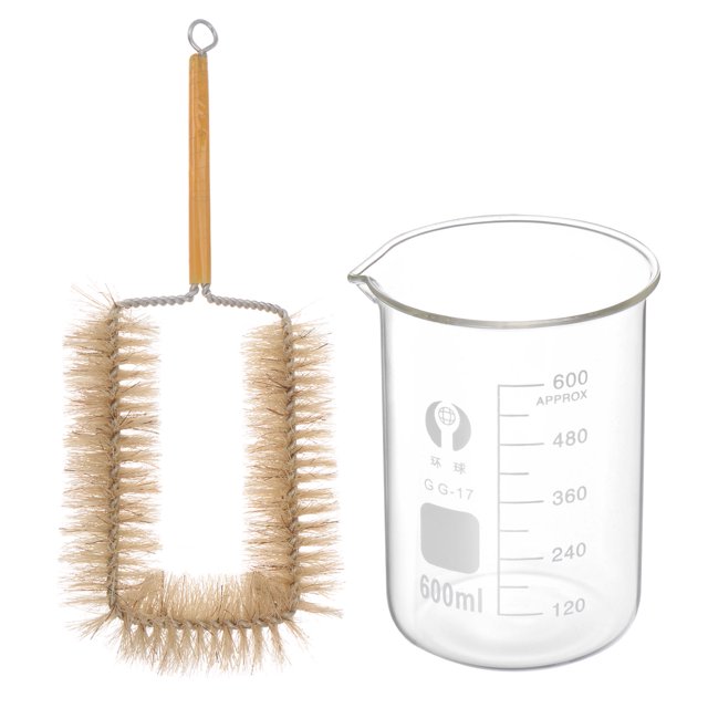 Uxcell 600ml Low Form Glass Beaker with Brush, 3.3 Borosilicate Glass ...