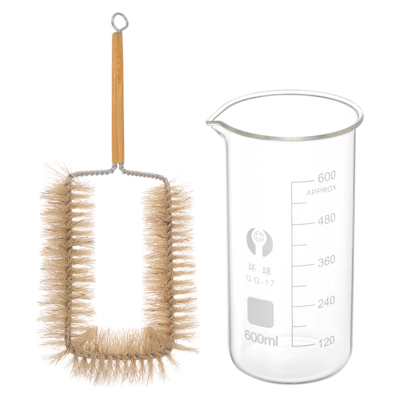 Uxcell 600ml Tall Form Glass Beaker with Brush, 3.3 Borosilicate Glass ...