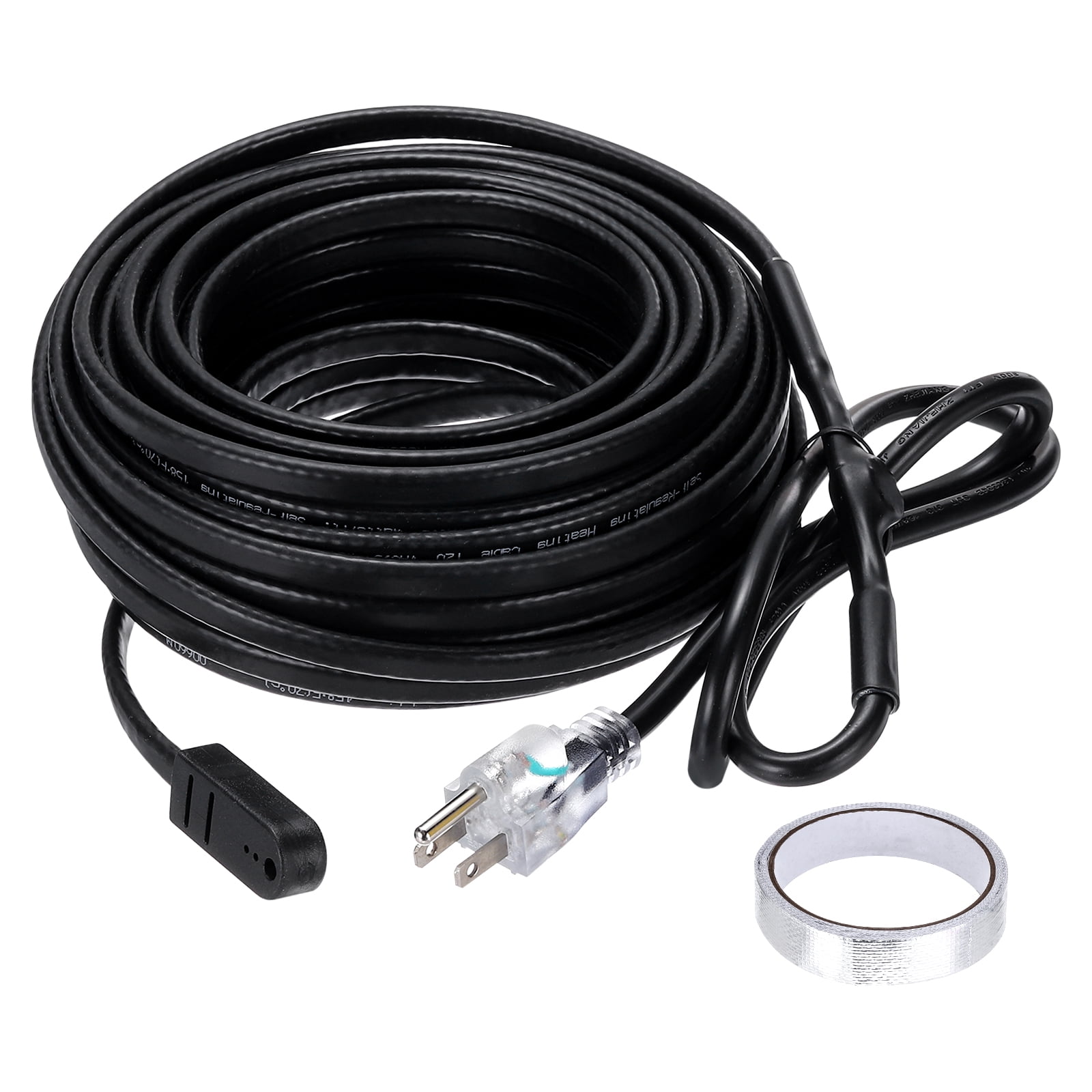 Uxcell 60FT Self Regulating Roof Heat Cable,8W/Ft 120V Electric Plugs 3 ...