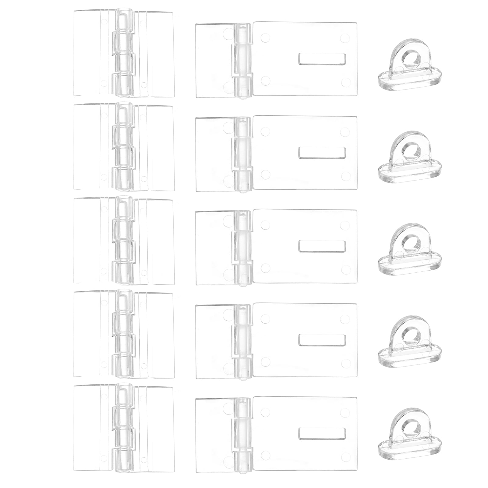 Uxcell 60Pack Acrylic Mini Hinge with Acrylic Hasp Latch Assortment Kit ...