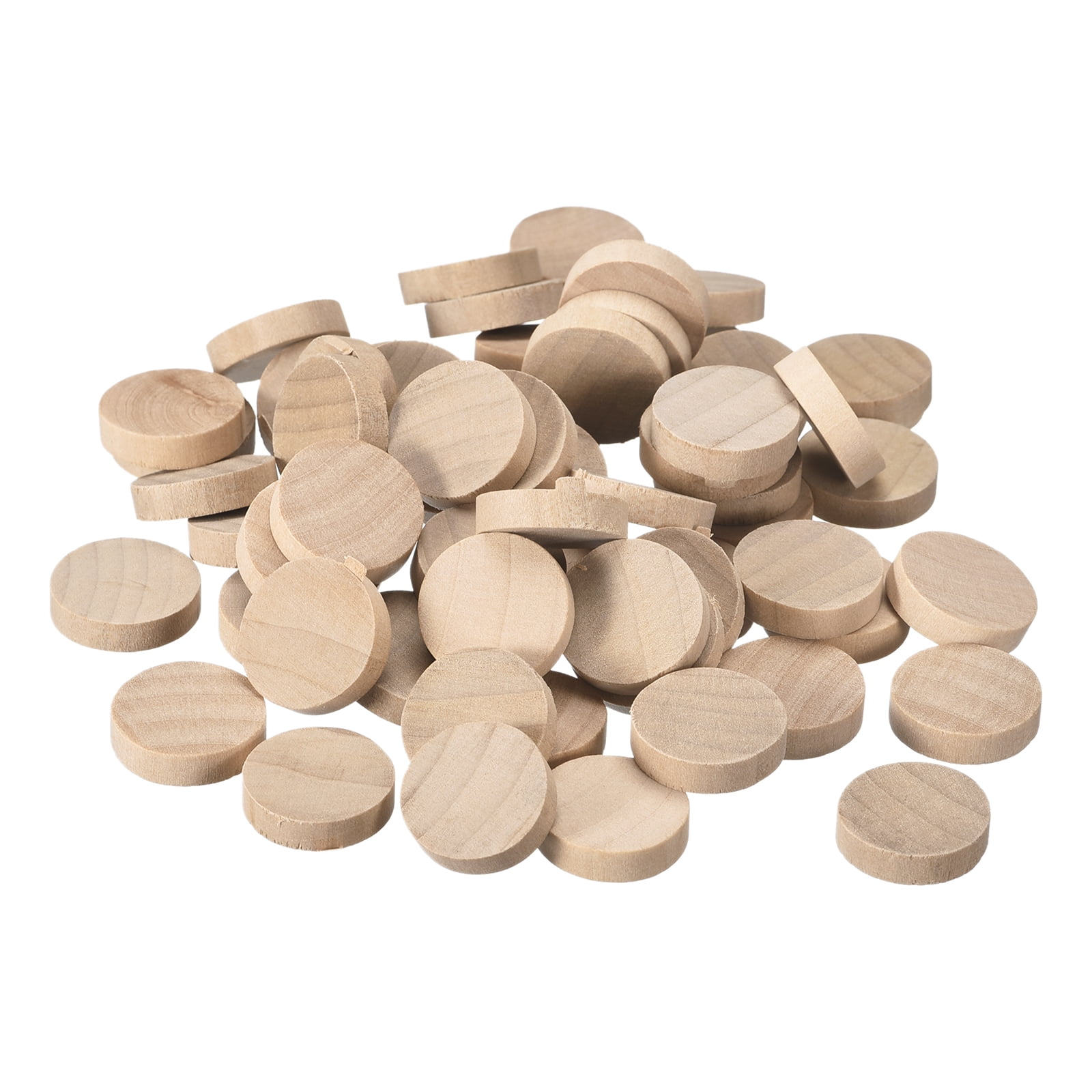 Uxcell 60Pack Flat Head Wood Plugs, 13/16 Inch Wooden Button Wood Plugs ...