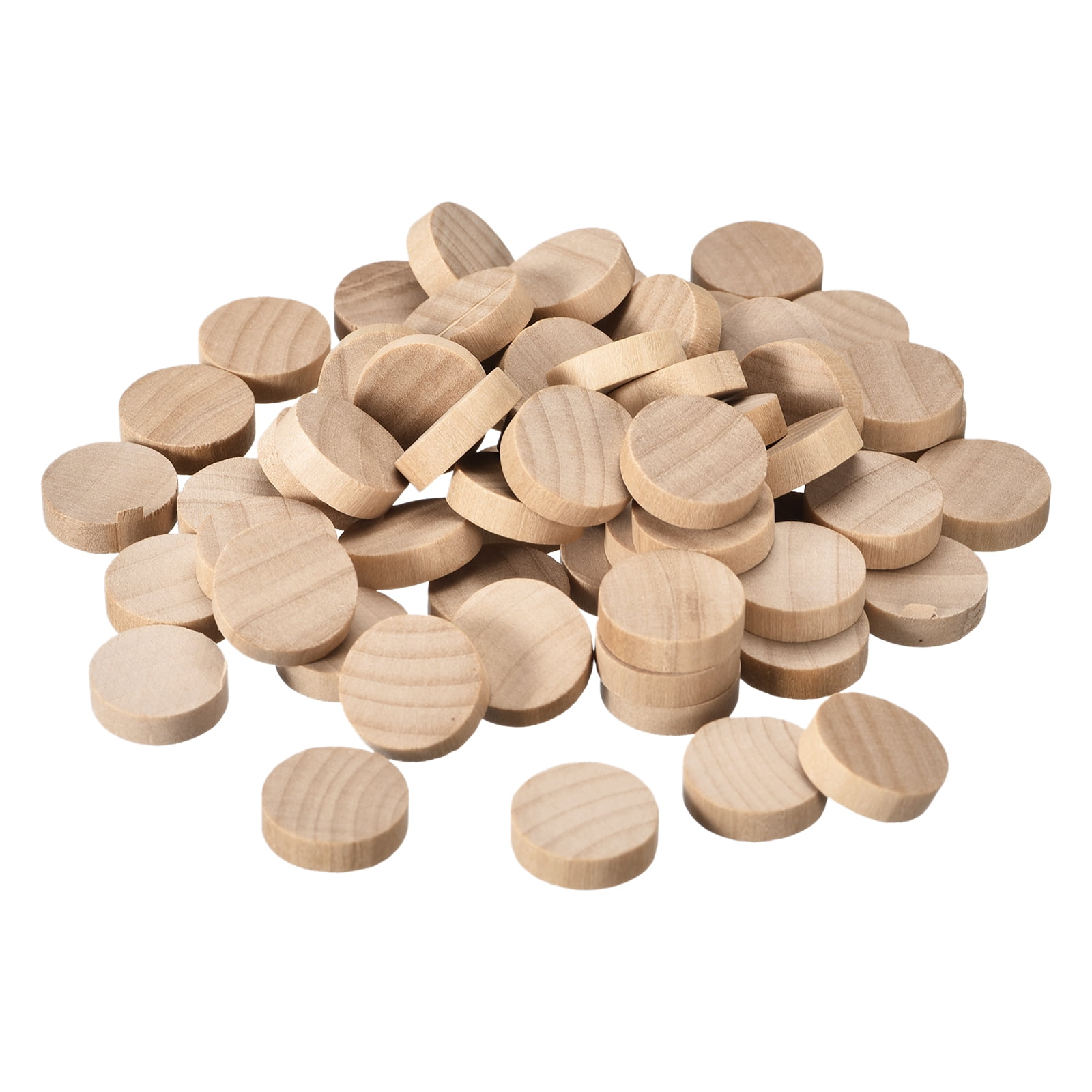 Uxcell 60Pack Flat Head Wood Plugs, 23/32 Inch Wooden Button Wood Plugs ...