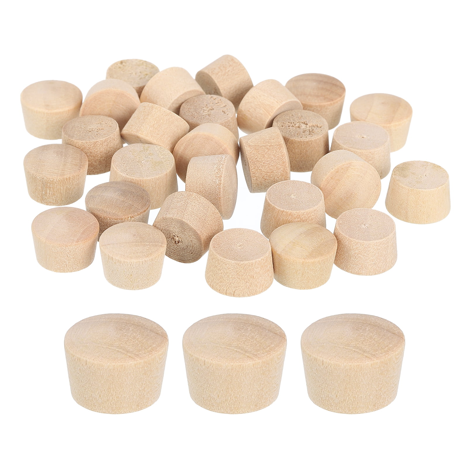 Uxcell 60Pack Wood Button Plugs, 11.5mm/0.45" Flat Head Hardwood Screw ...