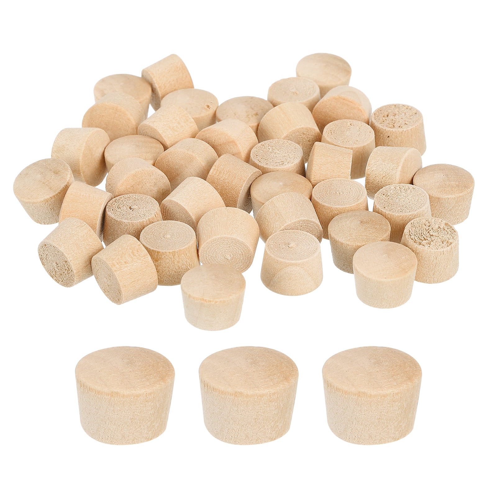 Uxcell 60Pack Wood Button Plugs, 11mm/0.43" Flat Head Hardwood Screw ...