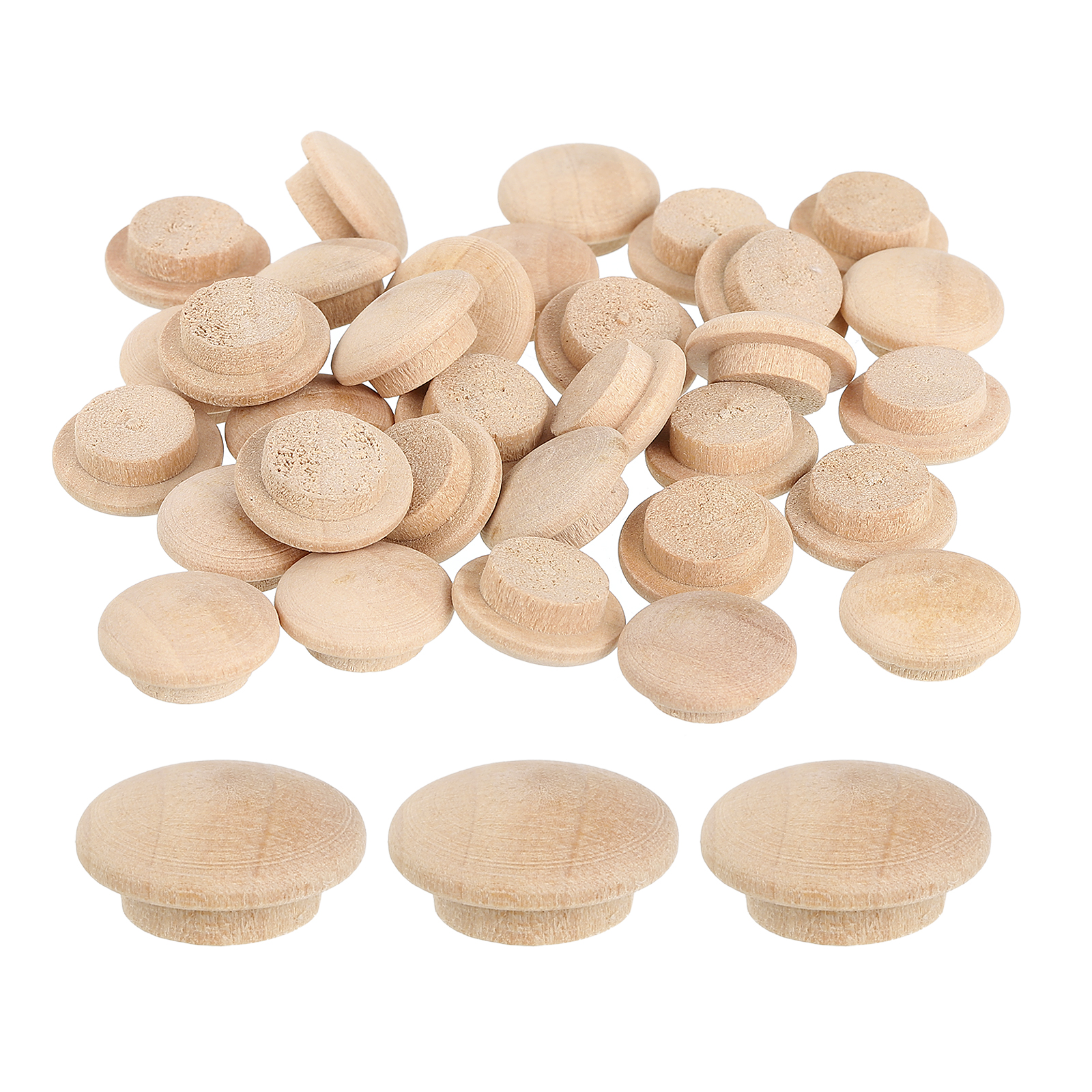 Uxcell 60Pack Wood Button Plugs, 12mm/0.47" Hardwood Screw Hole Plug ...